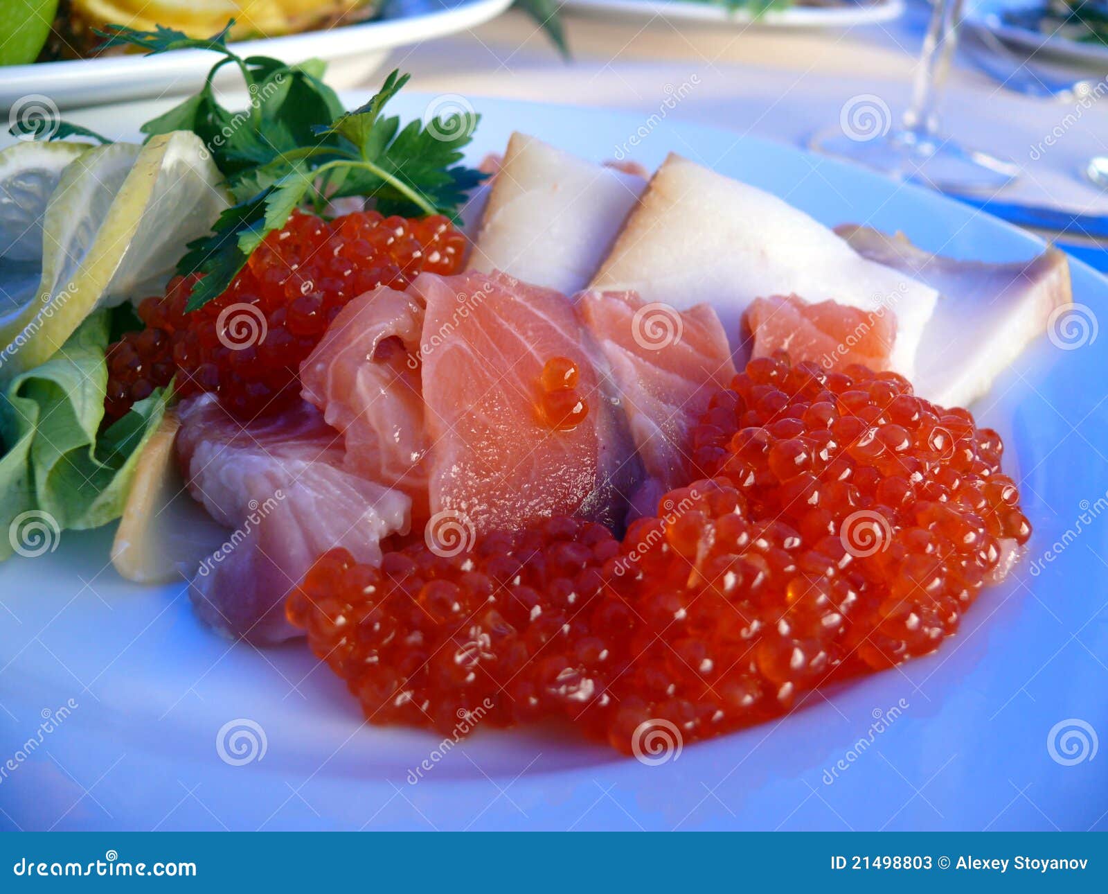Plate with fresh seafood stock image. Image of fish, delicious - 21498803