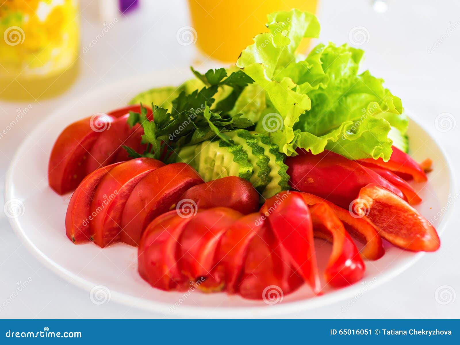 Plate of fresh vegetables stock image. Image of cucumber - 65016051