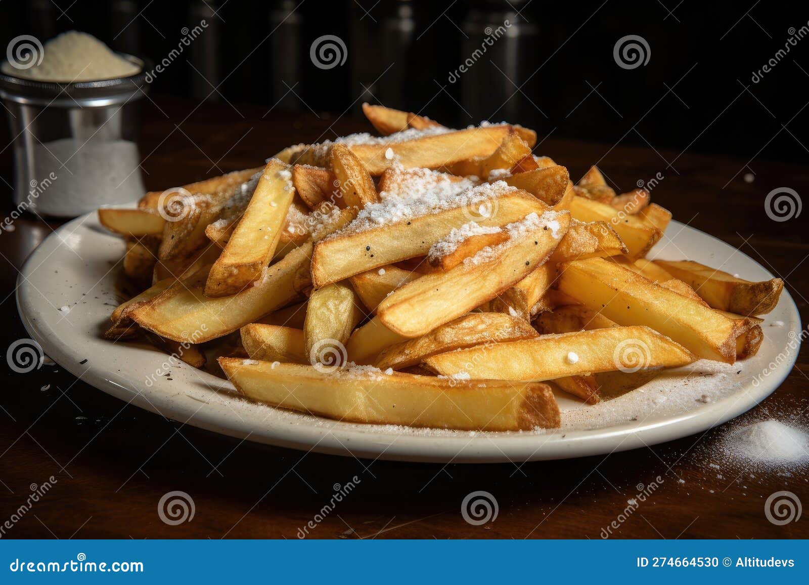 A Plate of Freshly Made Chips, with a Sprinkle of Salt and Pepper Stock ...