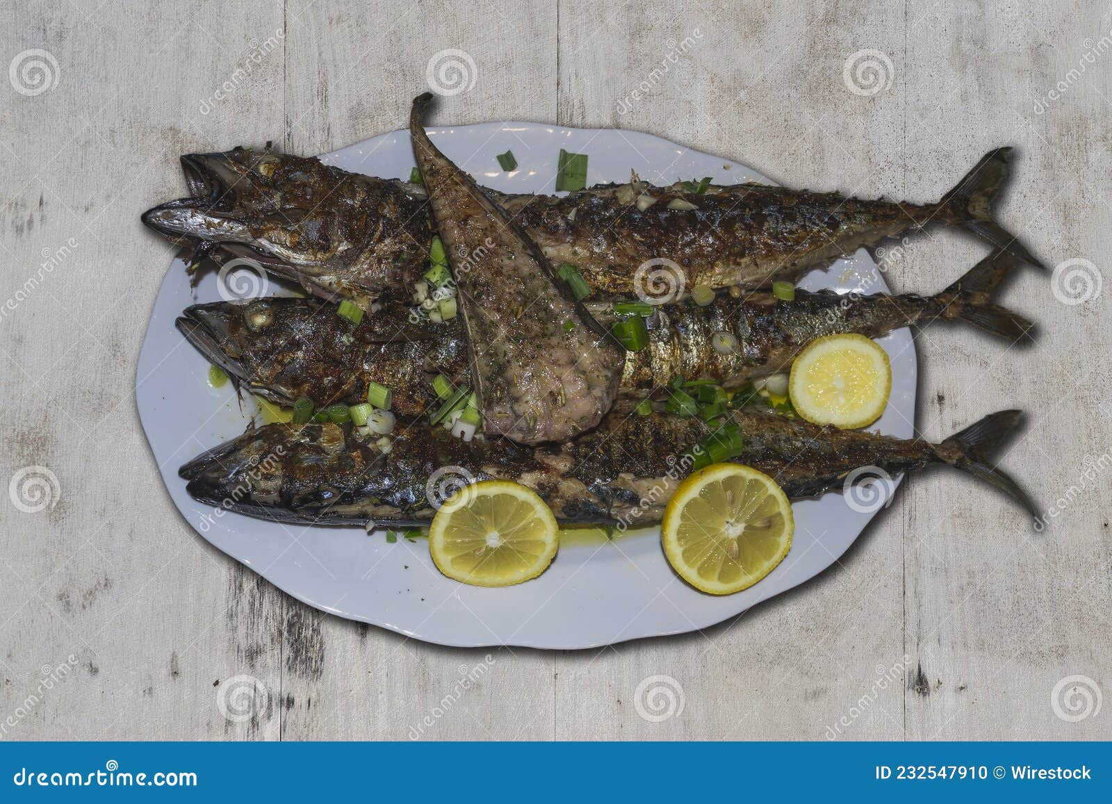 Fried Atlantic Horse Mackerel With Tomato Rice-portuguese Traditional ...