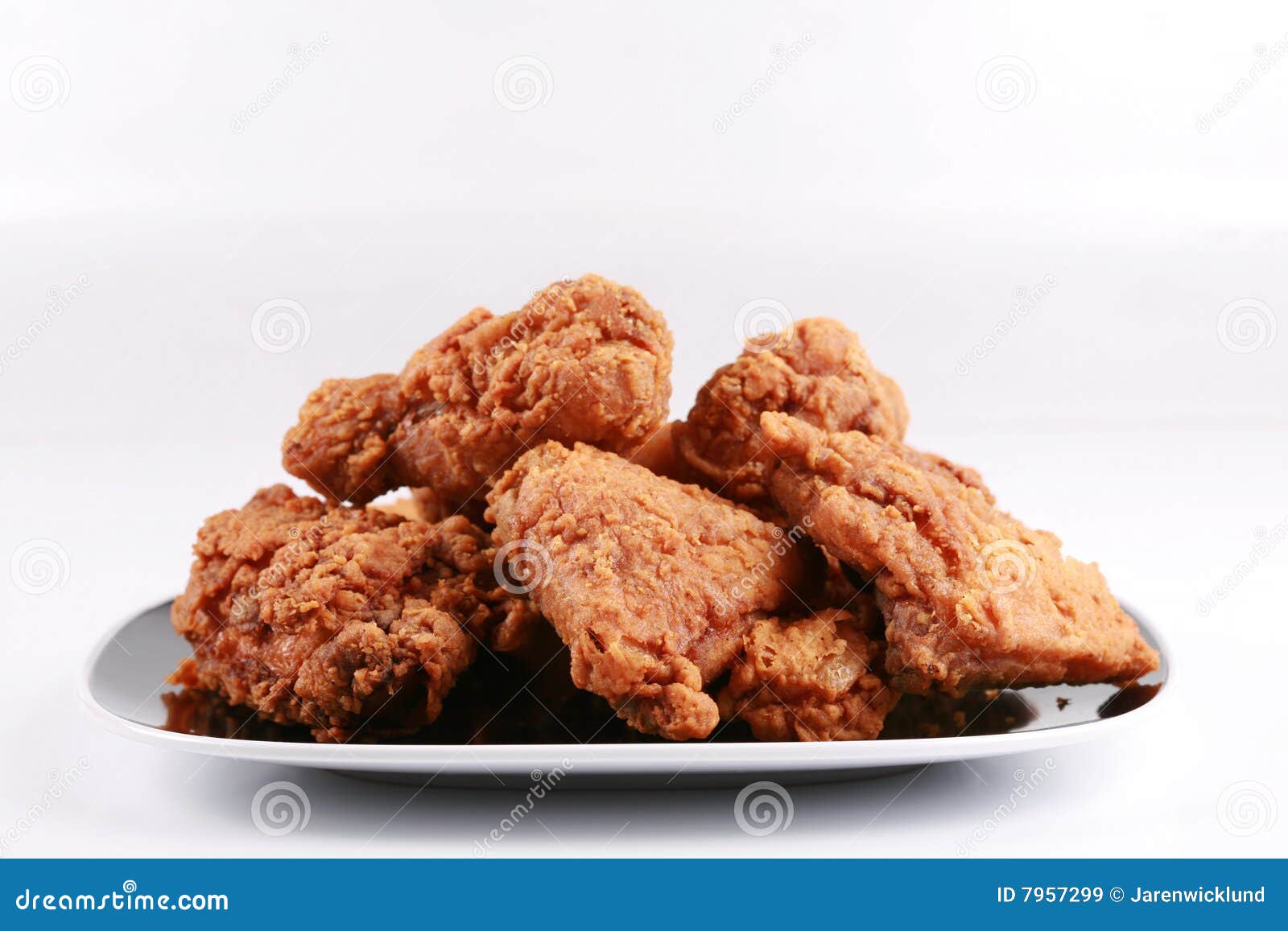 Plate of fried chicken stock image. Image of meat, batter - 7957299
