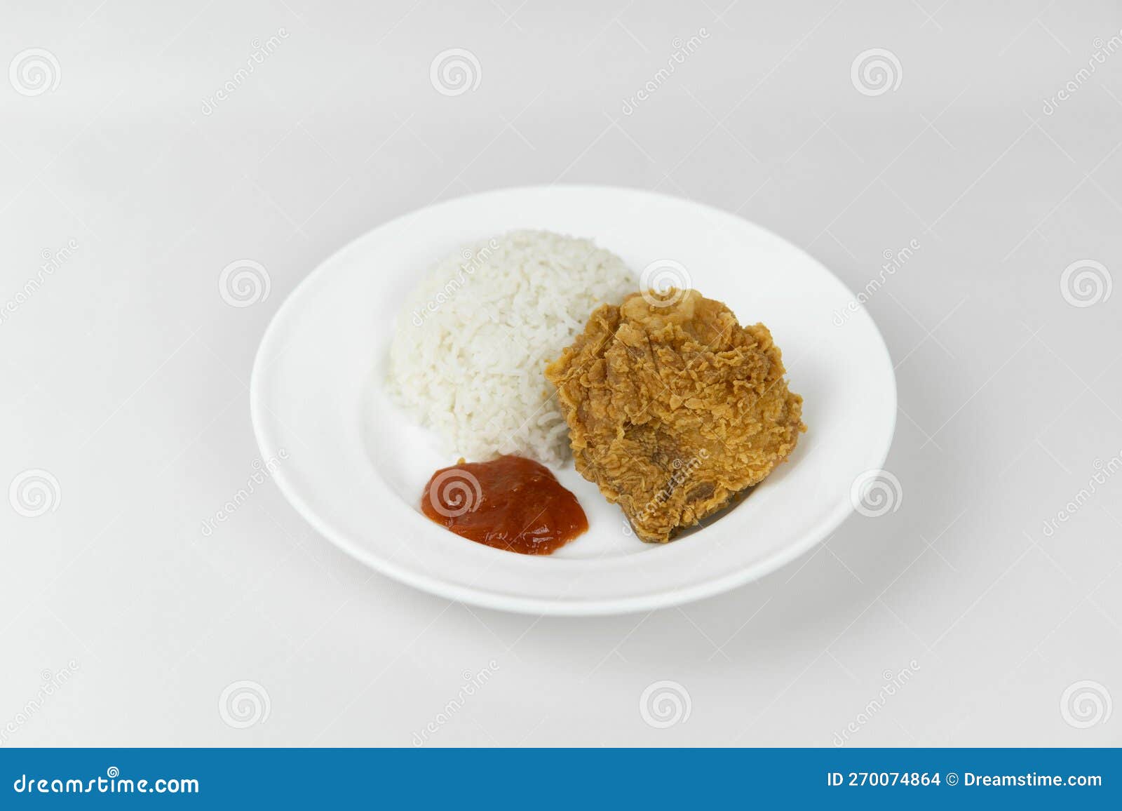 Fried chiken and rice stock photo. Image of dessert - 270074864
