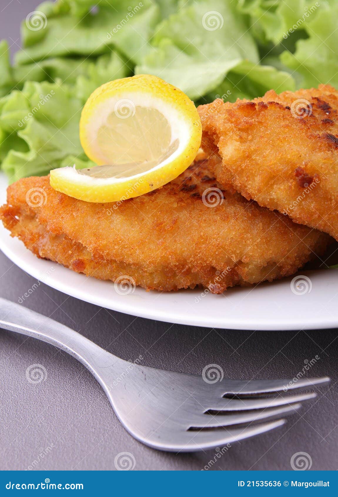 Plate of fried cordon blue stock photo. Image of lettuce - 21535636