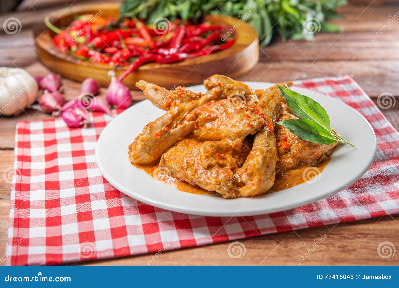 Plate of Fried Curry Chicken on the Table in Restaurant Stock Image ...