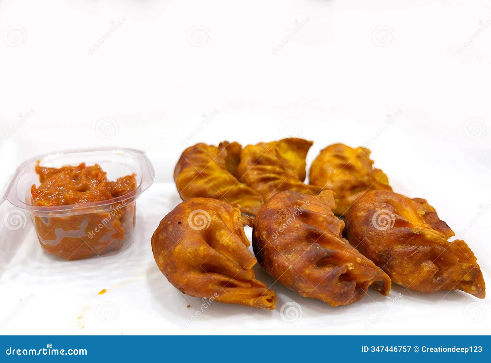 Plate of Fried Momos with Sauce Stock Image - Image of momos, closeup ...