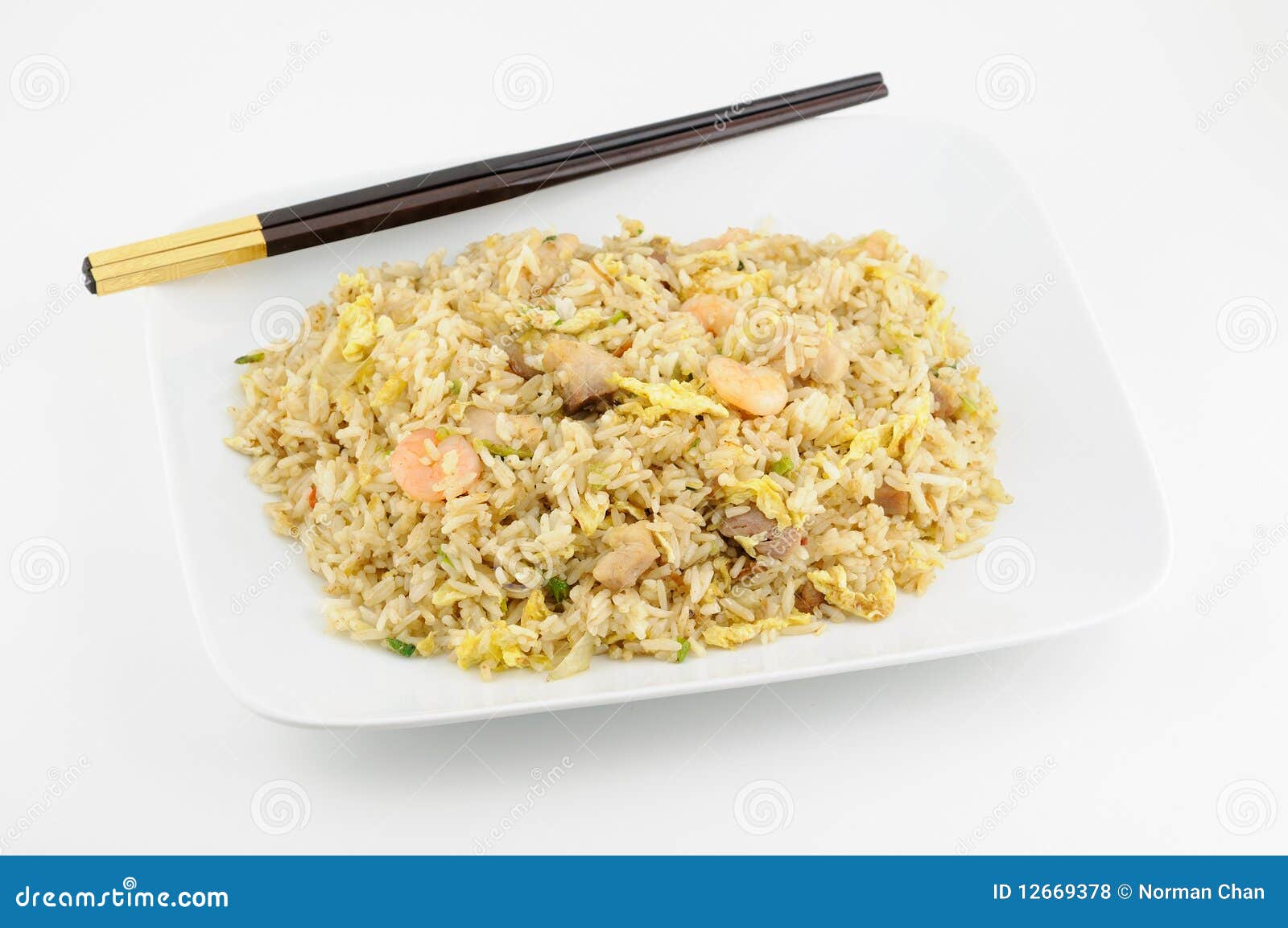 Plate of fried rice stock photo. Image of delicious, shrimp - 12669378