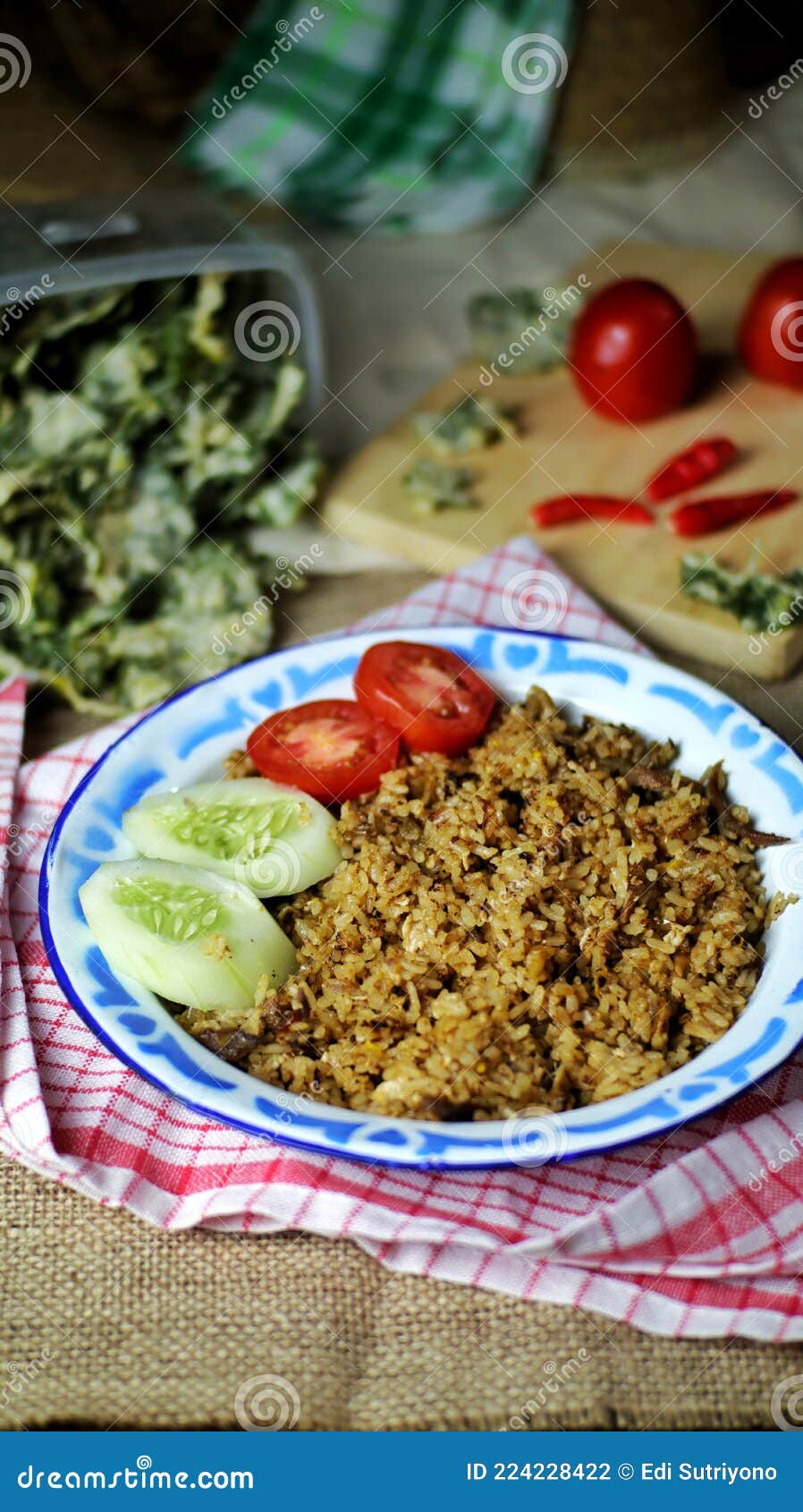 A plate of fried rice stock photo. Image of cuisine - 224228422