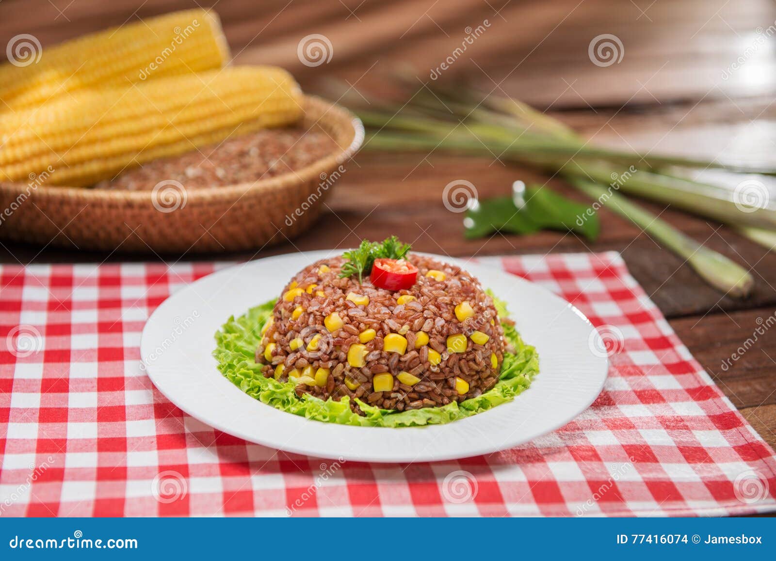 Plate of Fried Rice on the Table in Restaurant Stock Photo - Image of ...