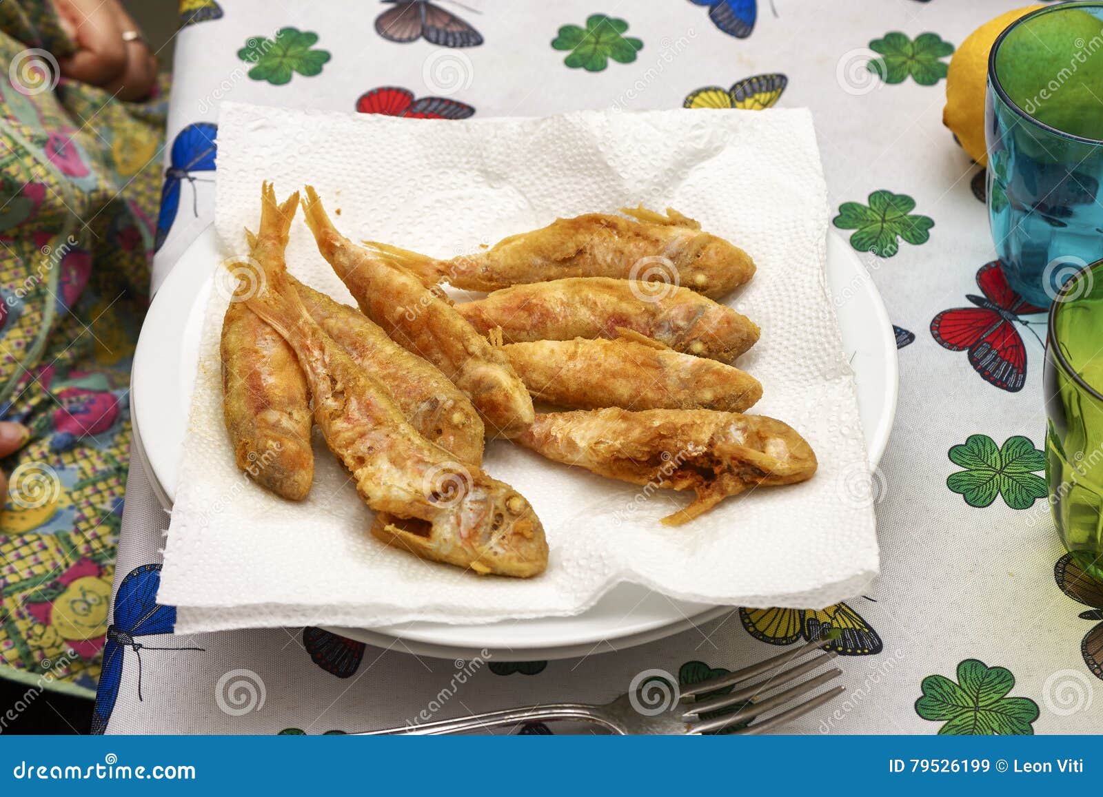 Plate of Fried Small Fish Red Mullet Stock Image - Image of mullet ...