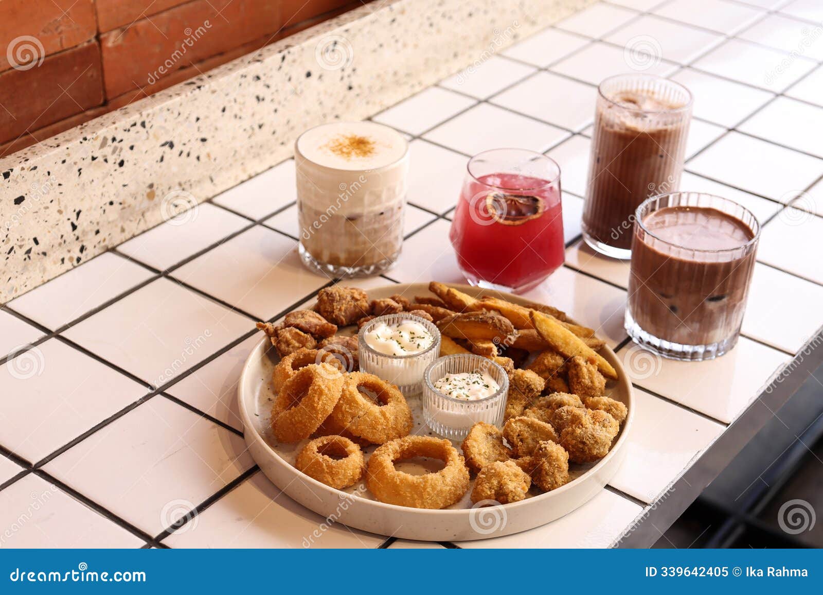 A Plate of Fried Snack Platter with Various Cafe Menu Stock ...