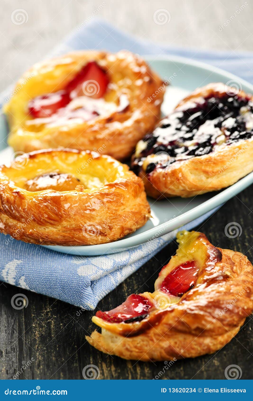 Plate of fruit danishes stock photo. Image of fresh, individual - 13620234