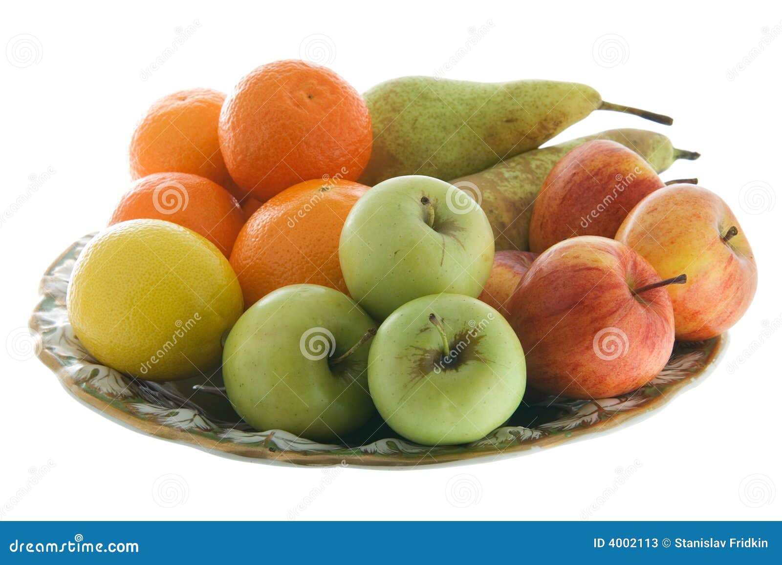 Plate of fruits stock image. Image of isolated, fruit - 4002113