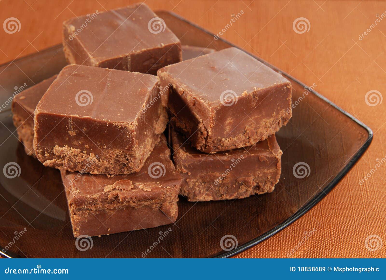 Plate of Fudge stock image. Image of food, fresh, cocoa - 18858689