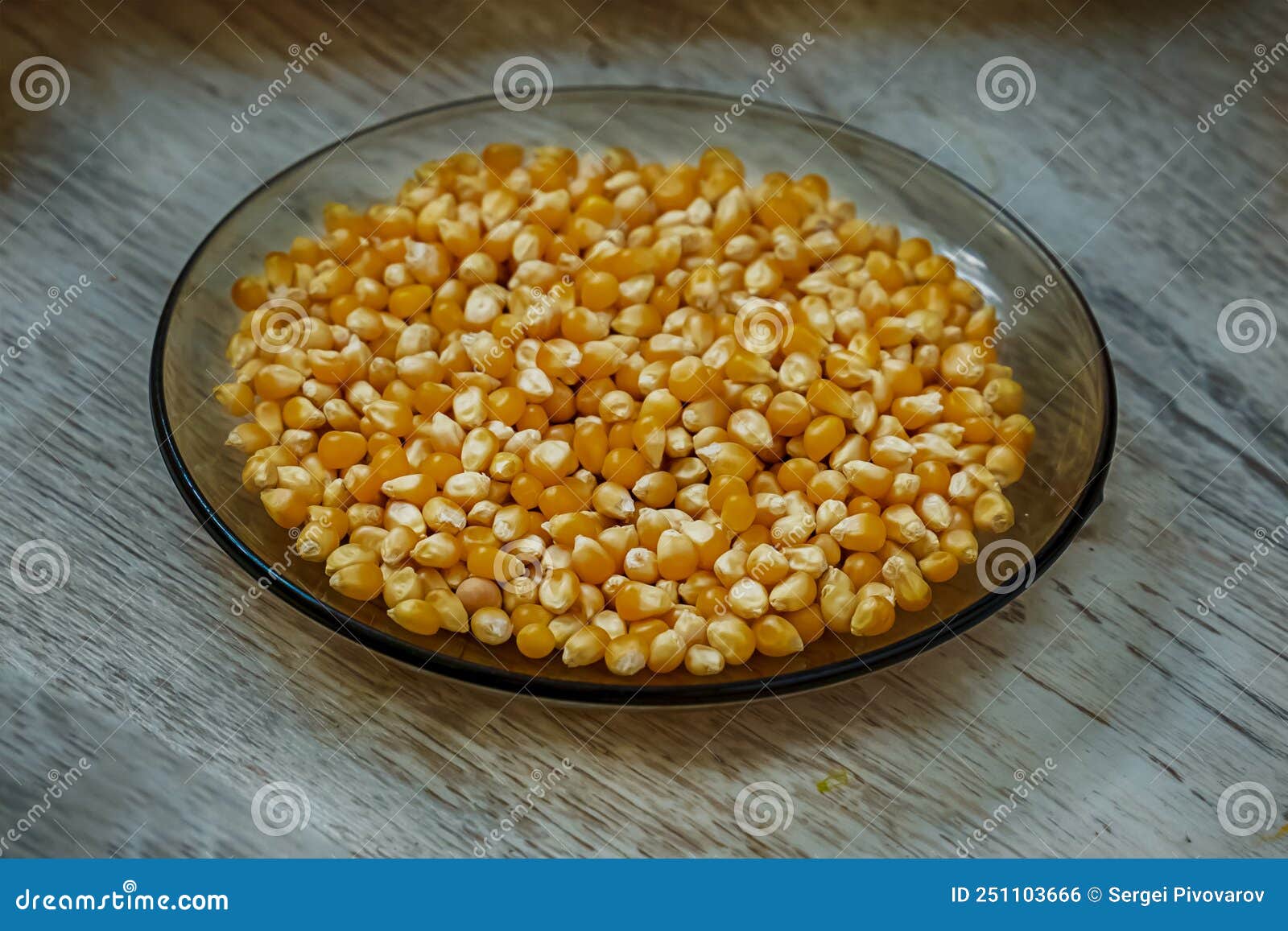 Plate Full of Corn Yellow Popcorn Base, Peeled Yellow Corn Stock Photo ...