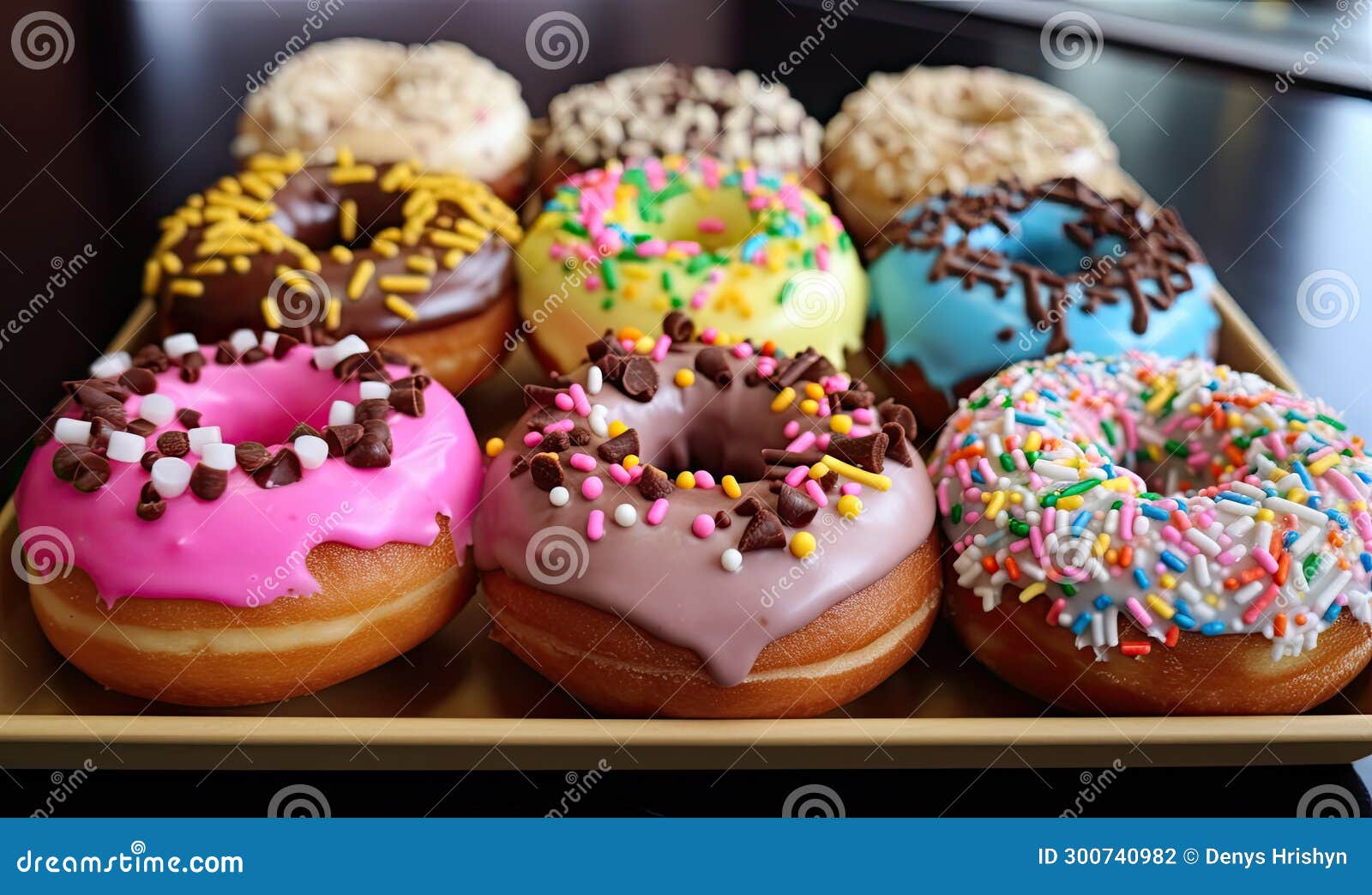 A Plate Full of Different Kinds of Donuts Stock Illustration ...