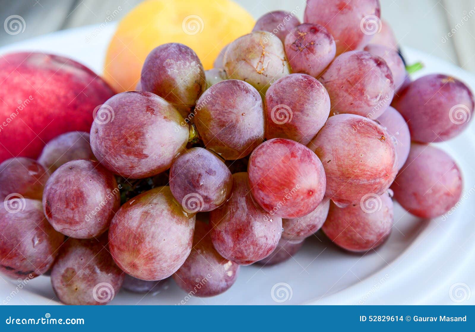 Plate Full of Fruits on Table Stock Photo - Image of full, bowl: 52829614
