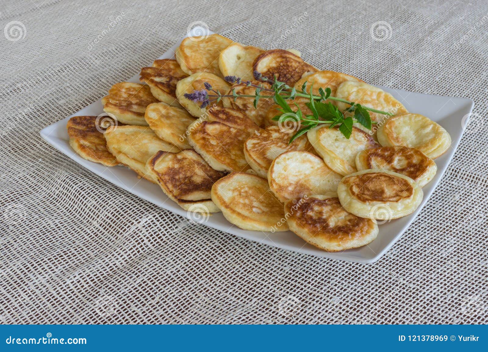 Plate full of pancakes stock image. Image of dessert - 121378969