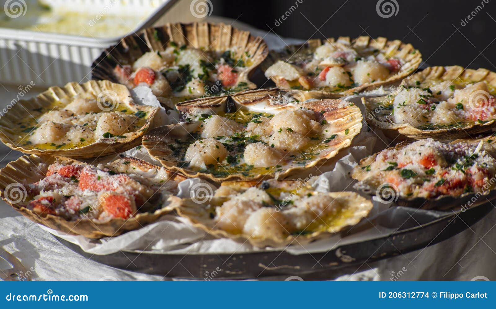 Plate full of Scallops 3 stock photo. Image of fresh - 206312774
