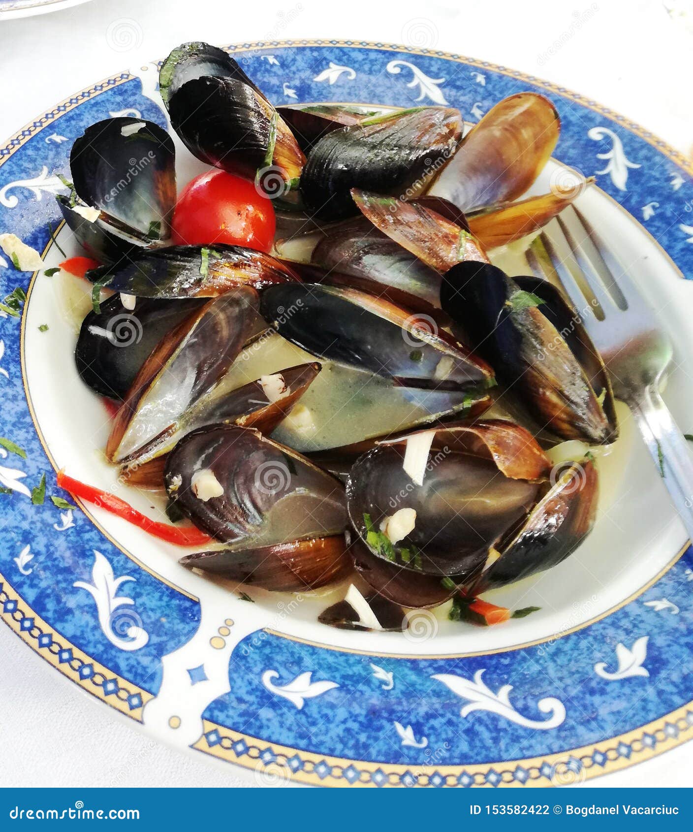 A Plate Full of Shells and a Fork. after Eating a Tasty Serving of ...