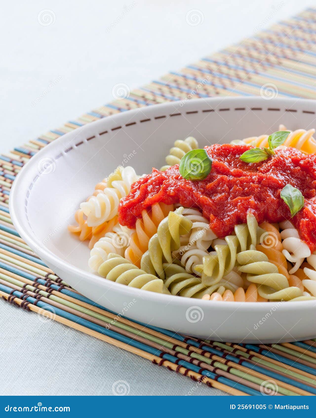 Plate of Fusilli with Tomato Sauce Stock Image - Image of vegetarian ...