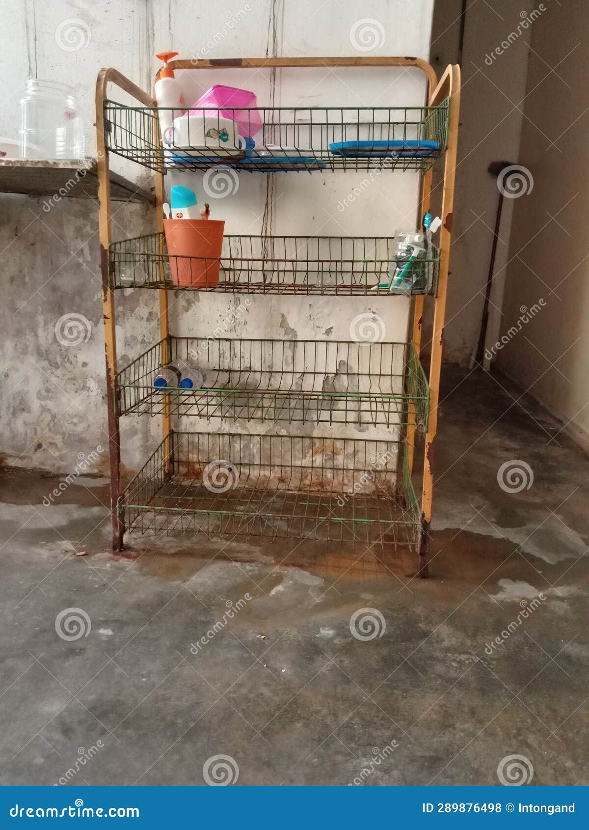 Plate and Glass Storage Rack Stock Photo - Image of indoor, glass ...
