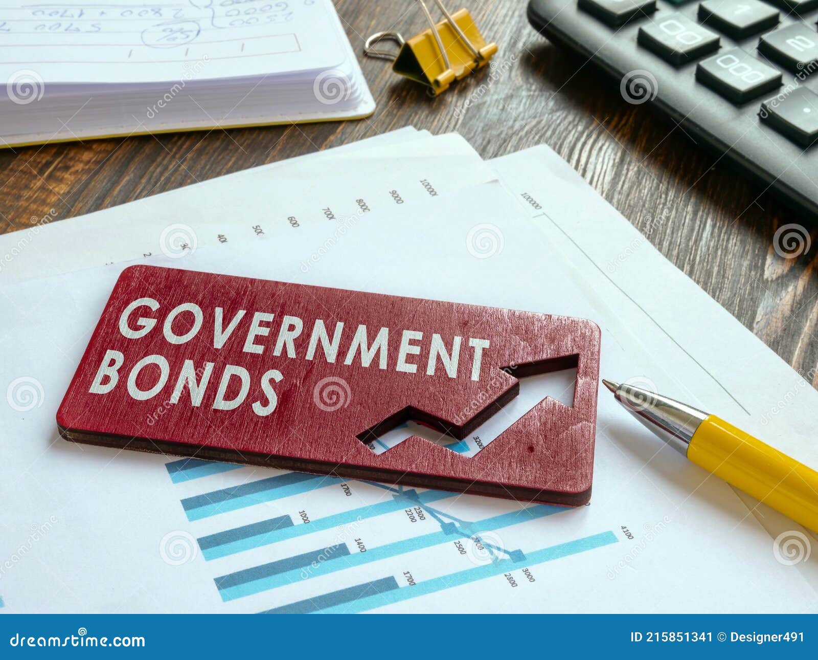 Plate with Government Bonds Words and Papers. Stock Image - Image of ...