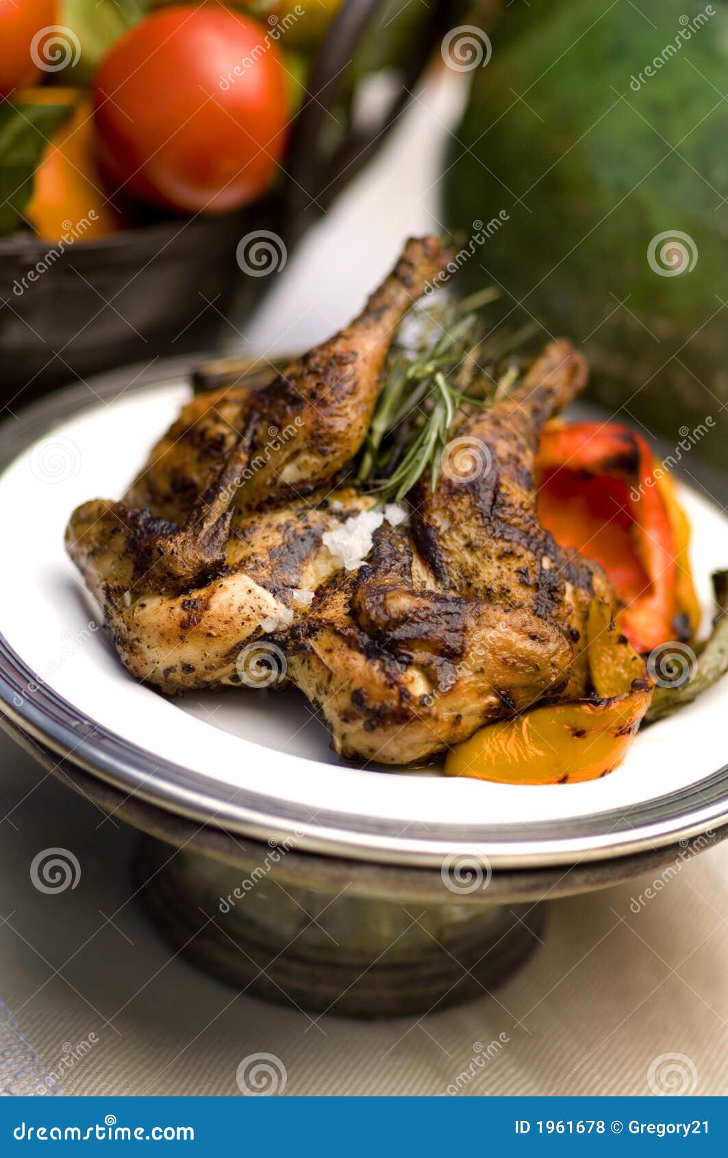 Plate of Grilled Chicken stock photo. Image of plate, full - 1961678