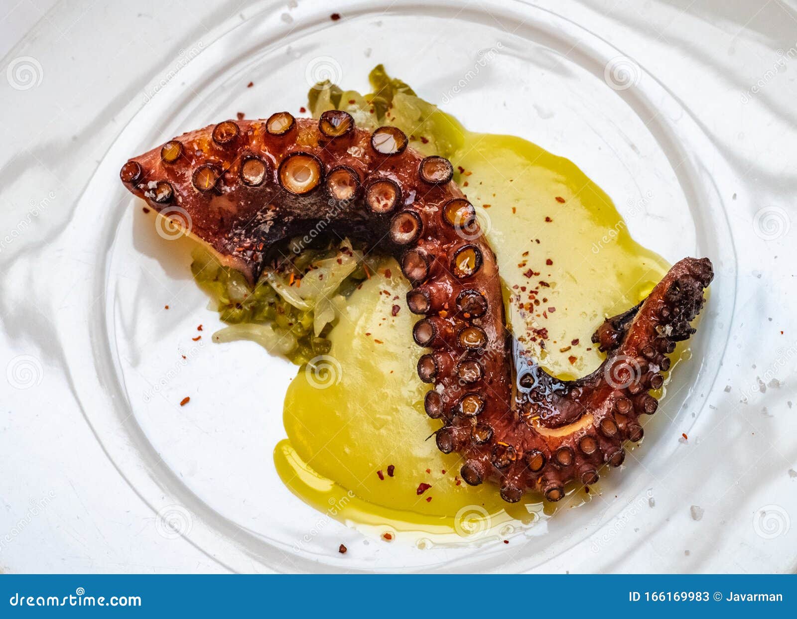 A Plate of Grilled Octopus at Gourmet Restaurant Stock Image - Image of ...
