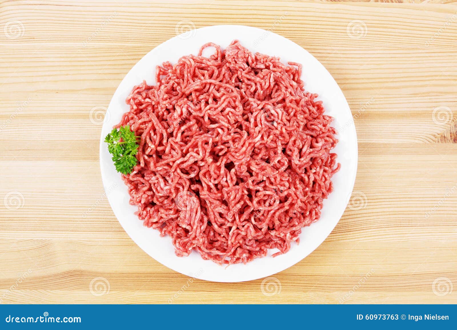 Plate with ground beef stock image. Image of mince, uncooked - 60973763