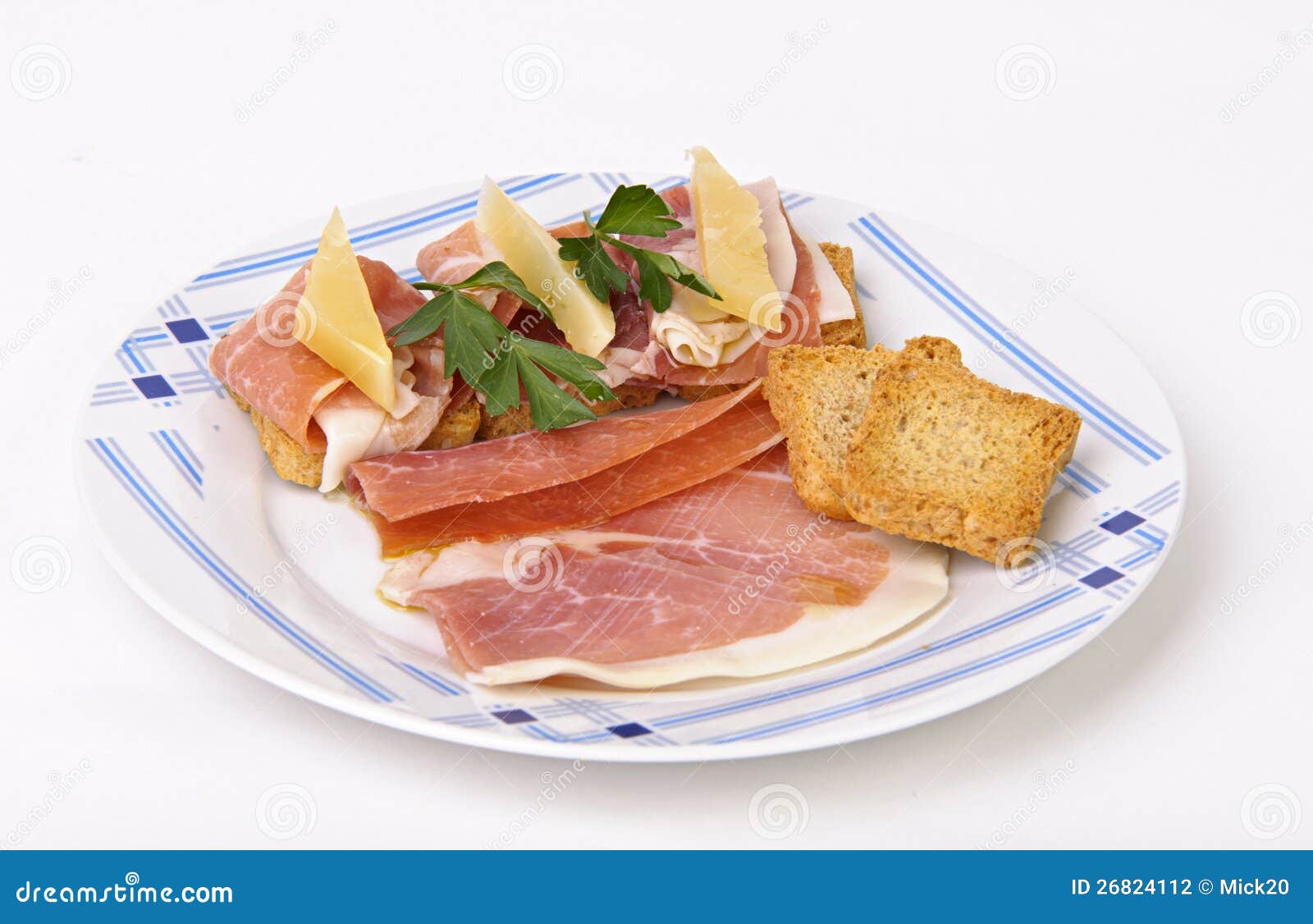 Plate of Ham and Cheese Canapes Stock Photo - Image of bread, dinner ...