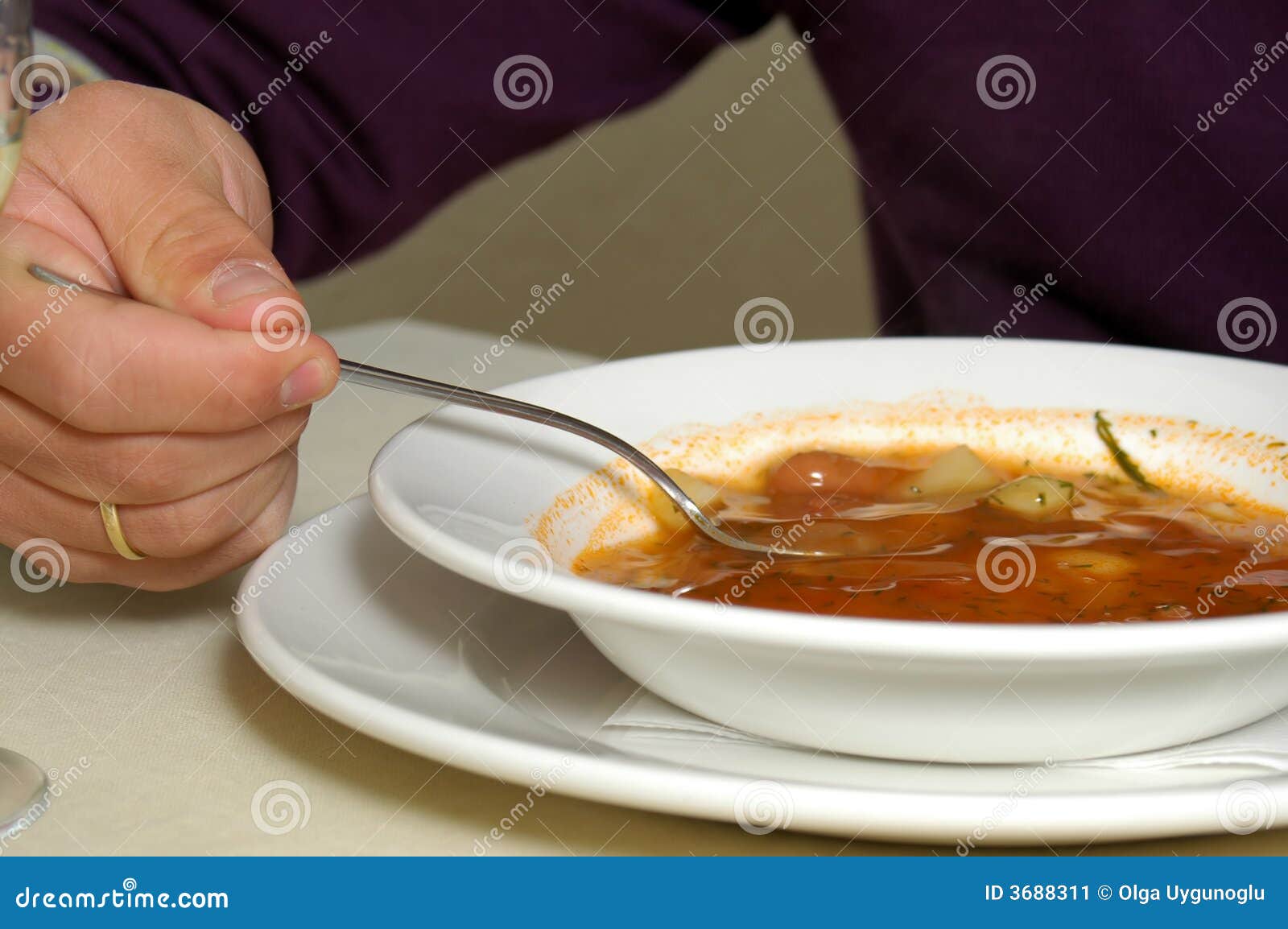 Plate And Hand Picture. Image: 3688311