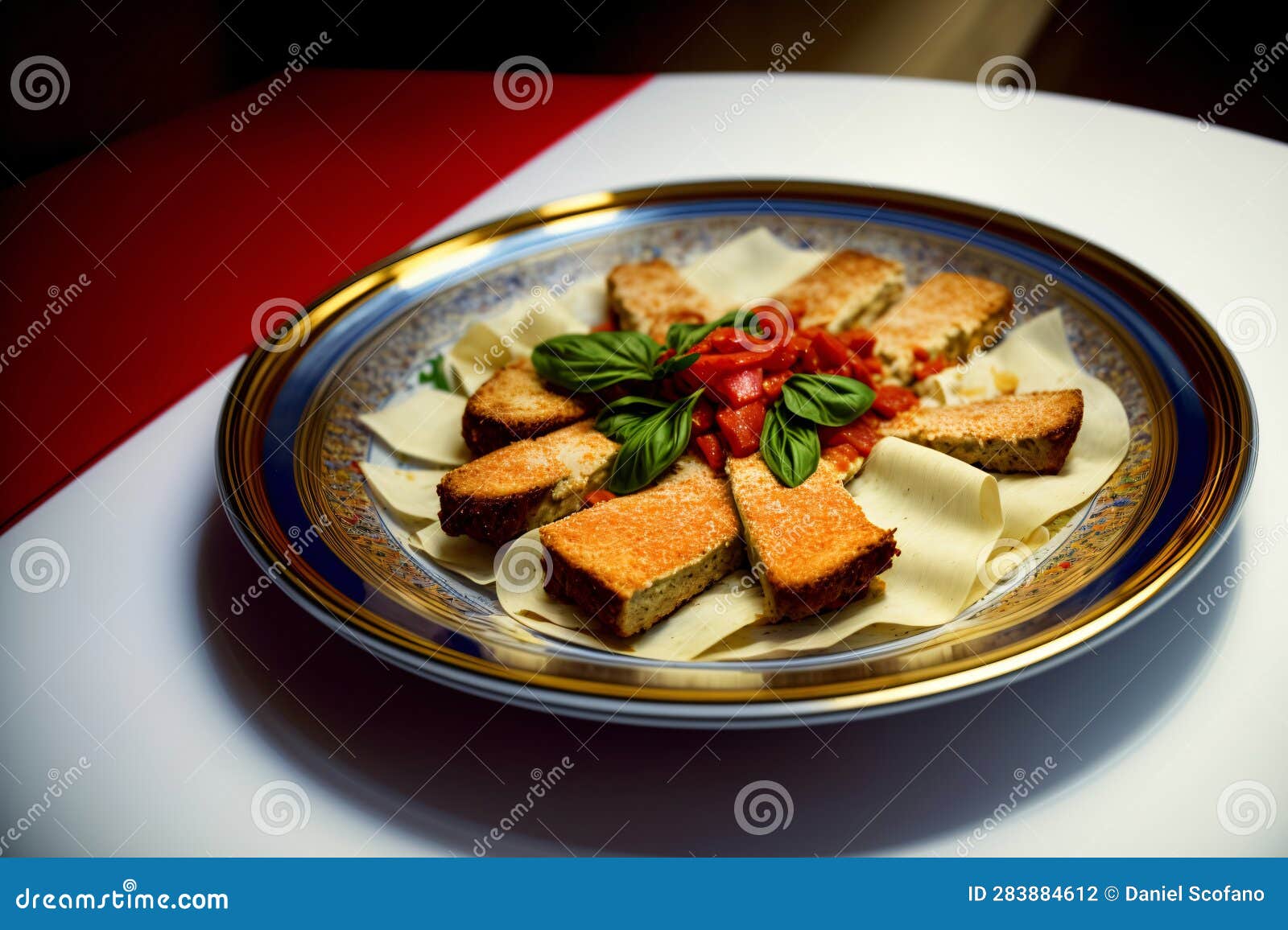 A Plate that Has Some Food on it. Generative AI Stock Illustration ...