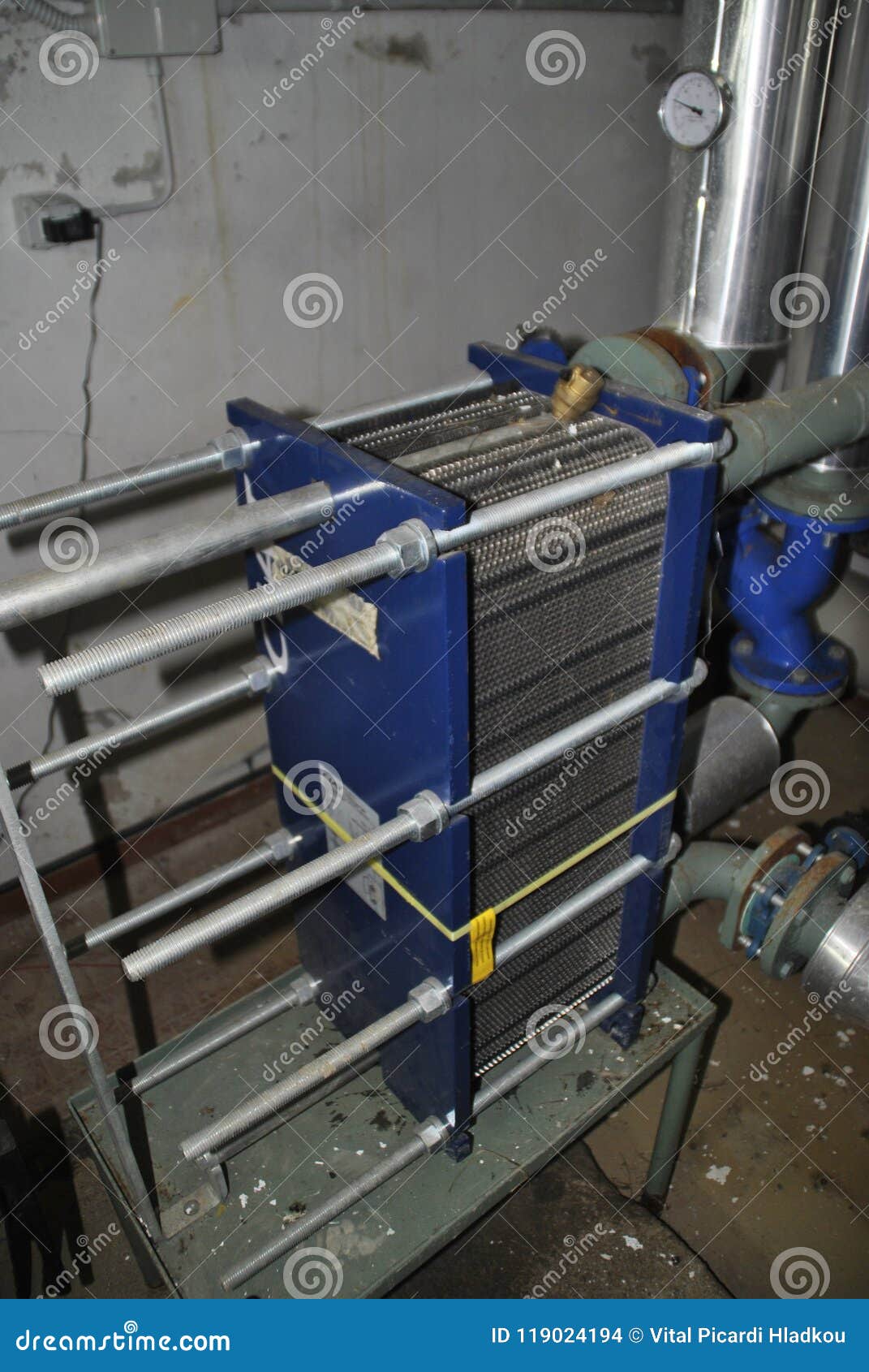 Plate Heat Exchanger Rods Installed In The System Transfer Heat Stock ...
