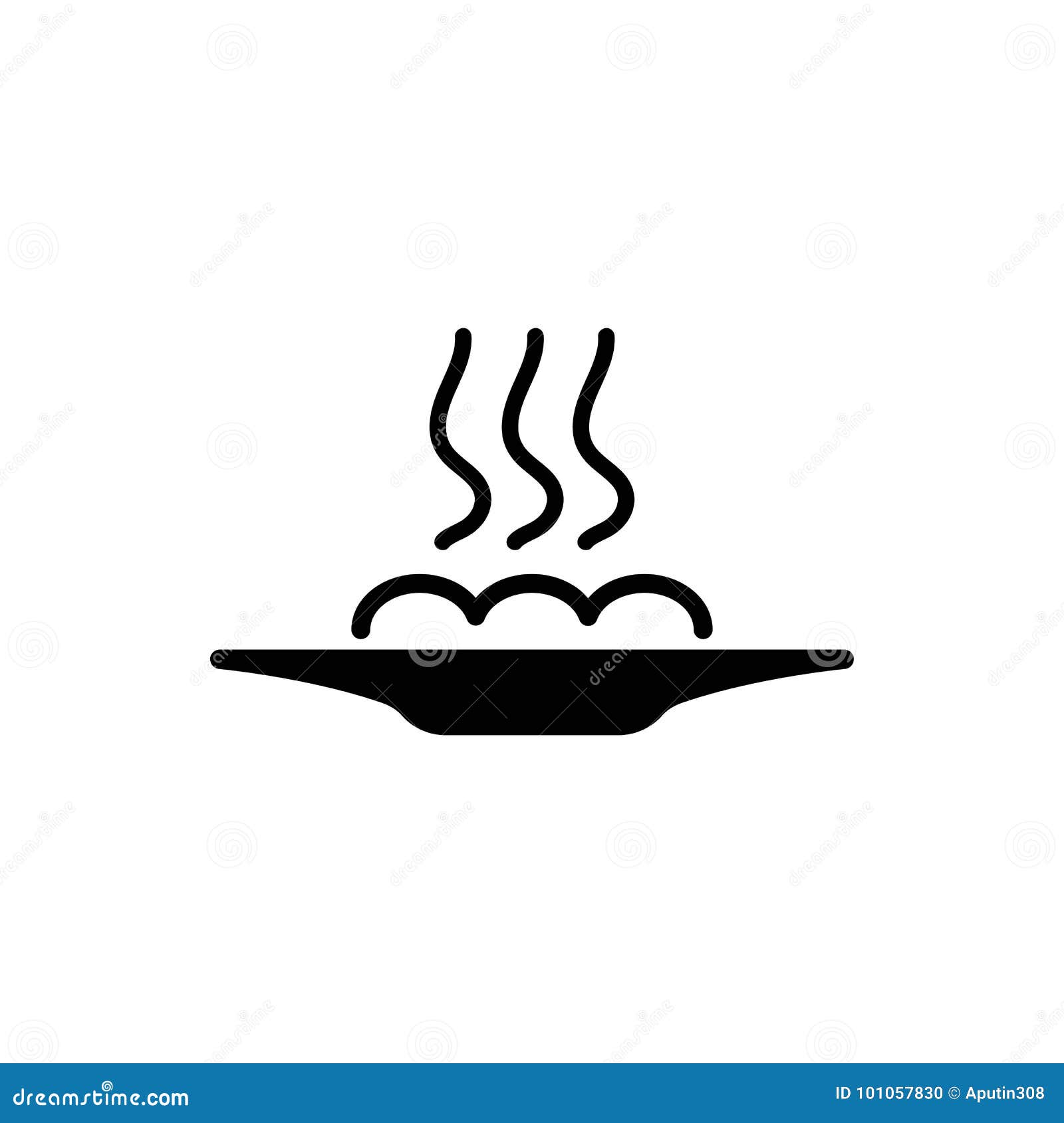 Plate with a Hot Dish Icon Black Vector. Flat Design Isolated on White ...