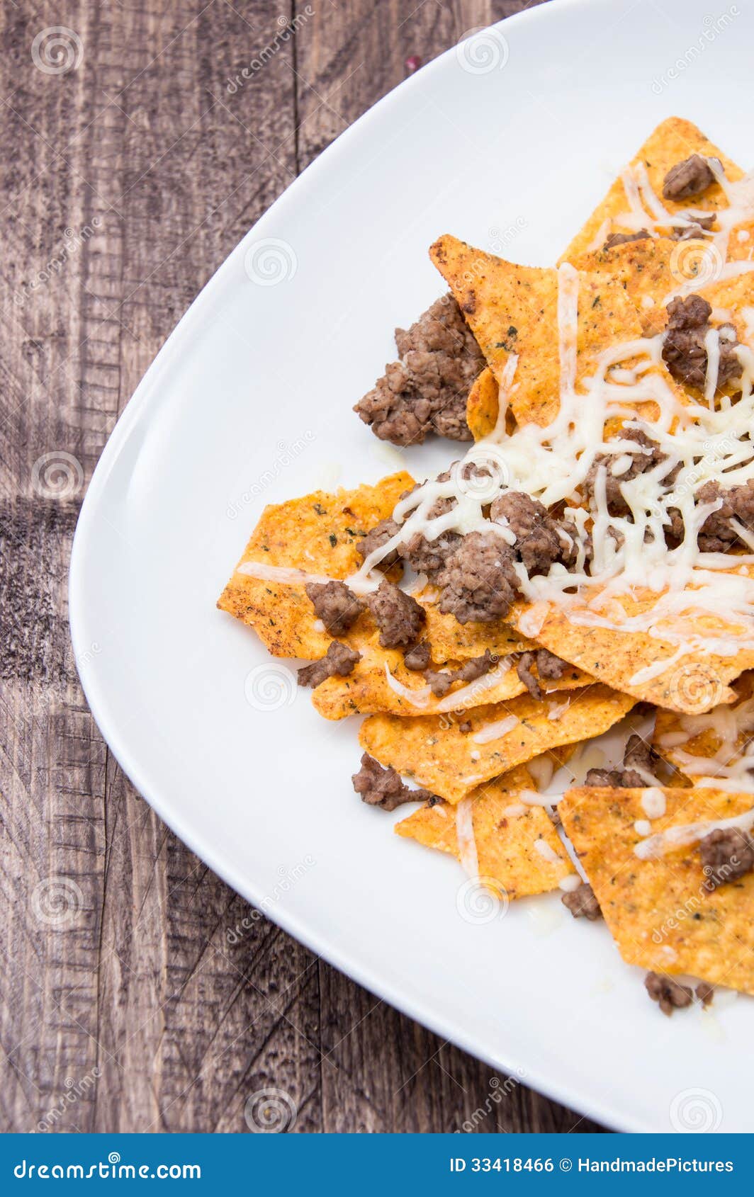 Plate with hot Nachos stock photo. Image of portion, crunchy - 33418466
