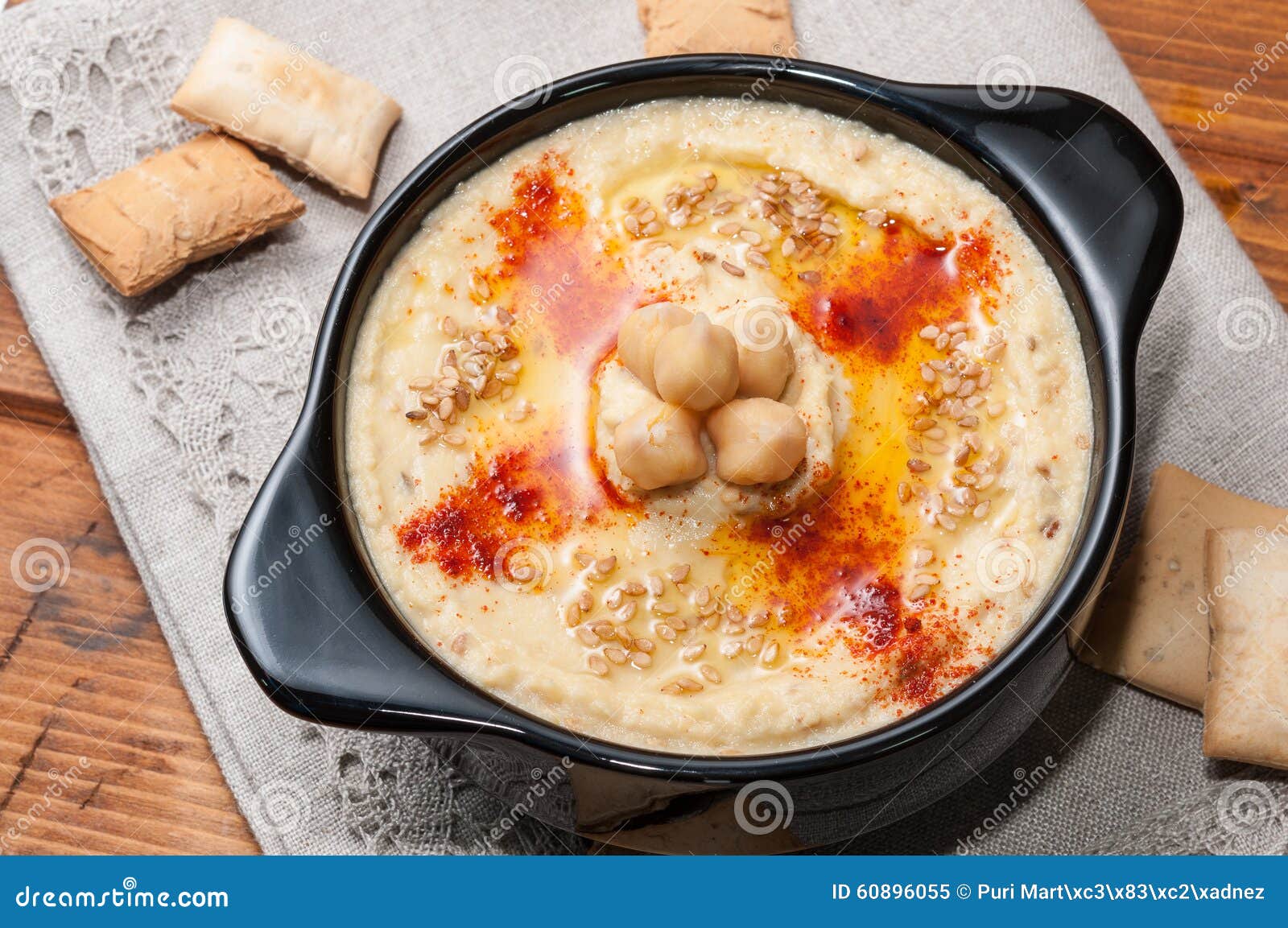 Plate of hummus stock image. Image of vegan, nutritious - 60896055