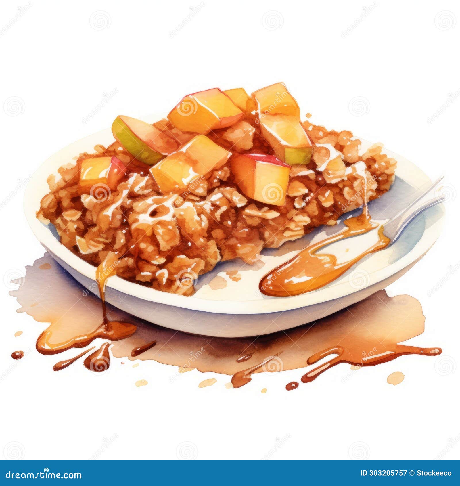 Apple Crisp Watercolor Clipart: Highly Detailed Illustrations with ...