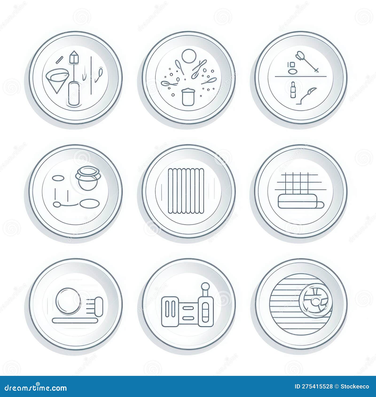 Plate Icons Collection stock illustration. Illustration of generated ...