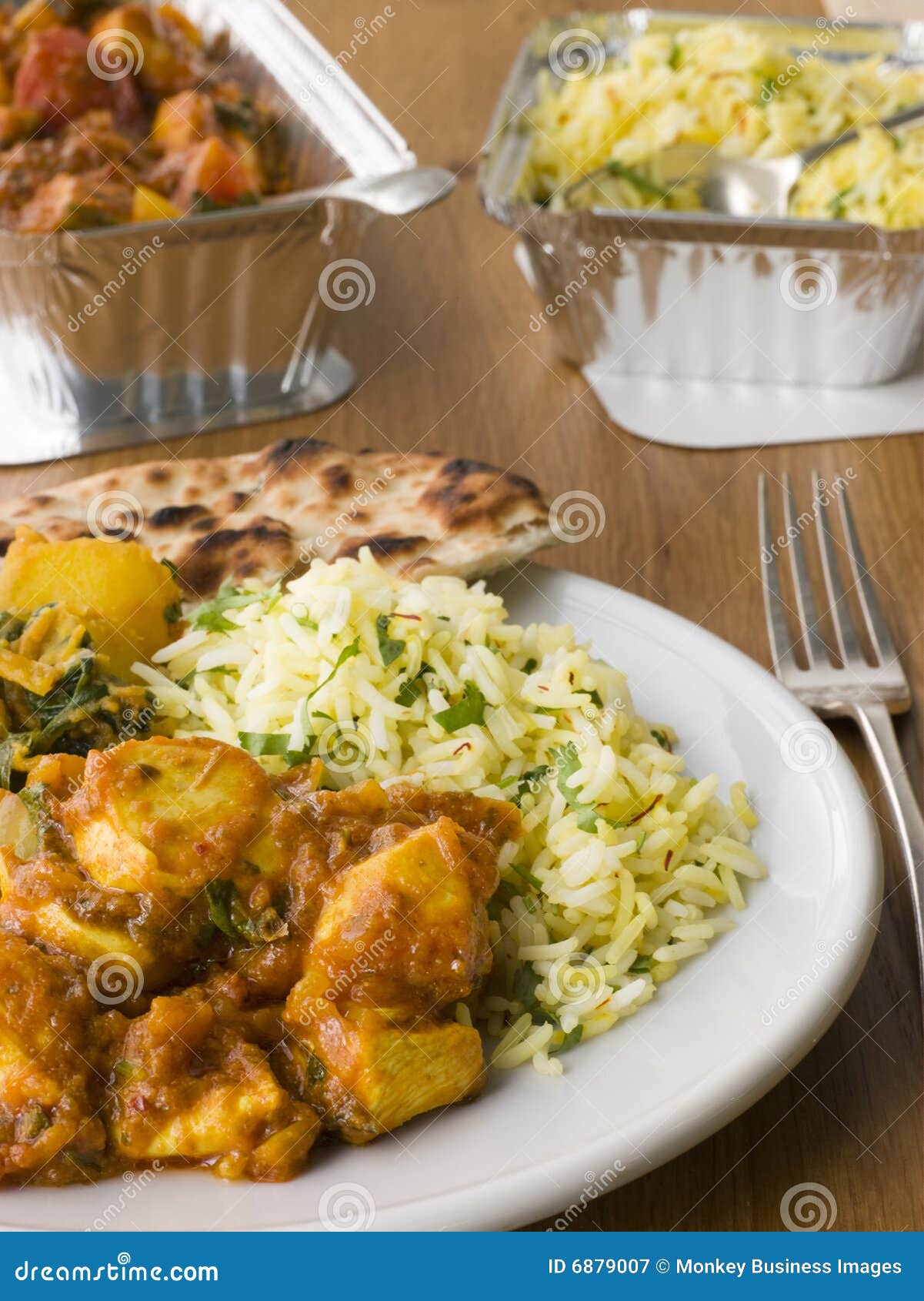 Plate of Indian Take Away- Chicken Bhoona Stock Image - Image of ...