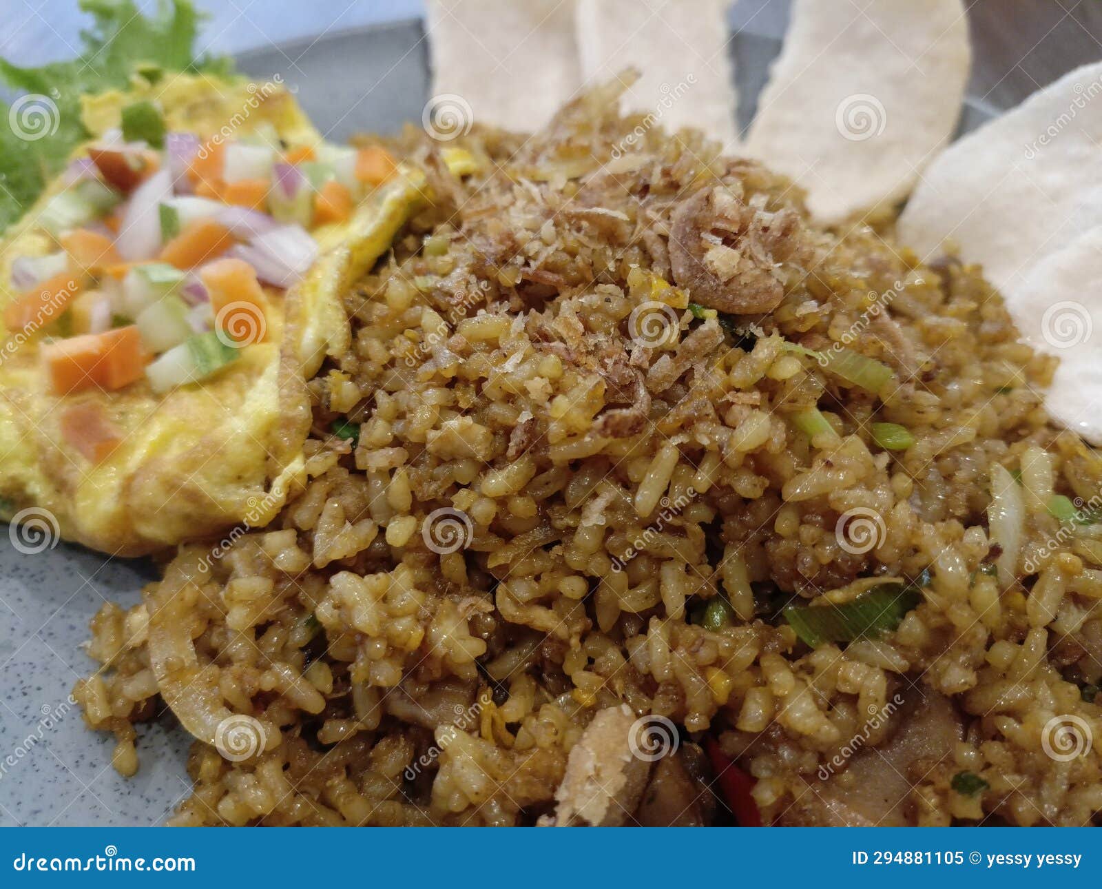 A Plate of Indonesian Fried Rice Stock Image - Image of breakfast, food ...