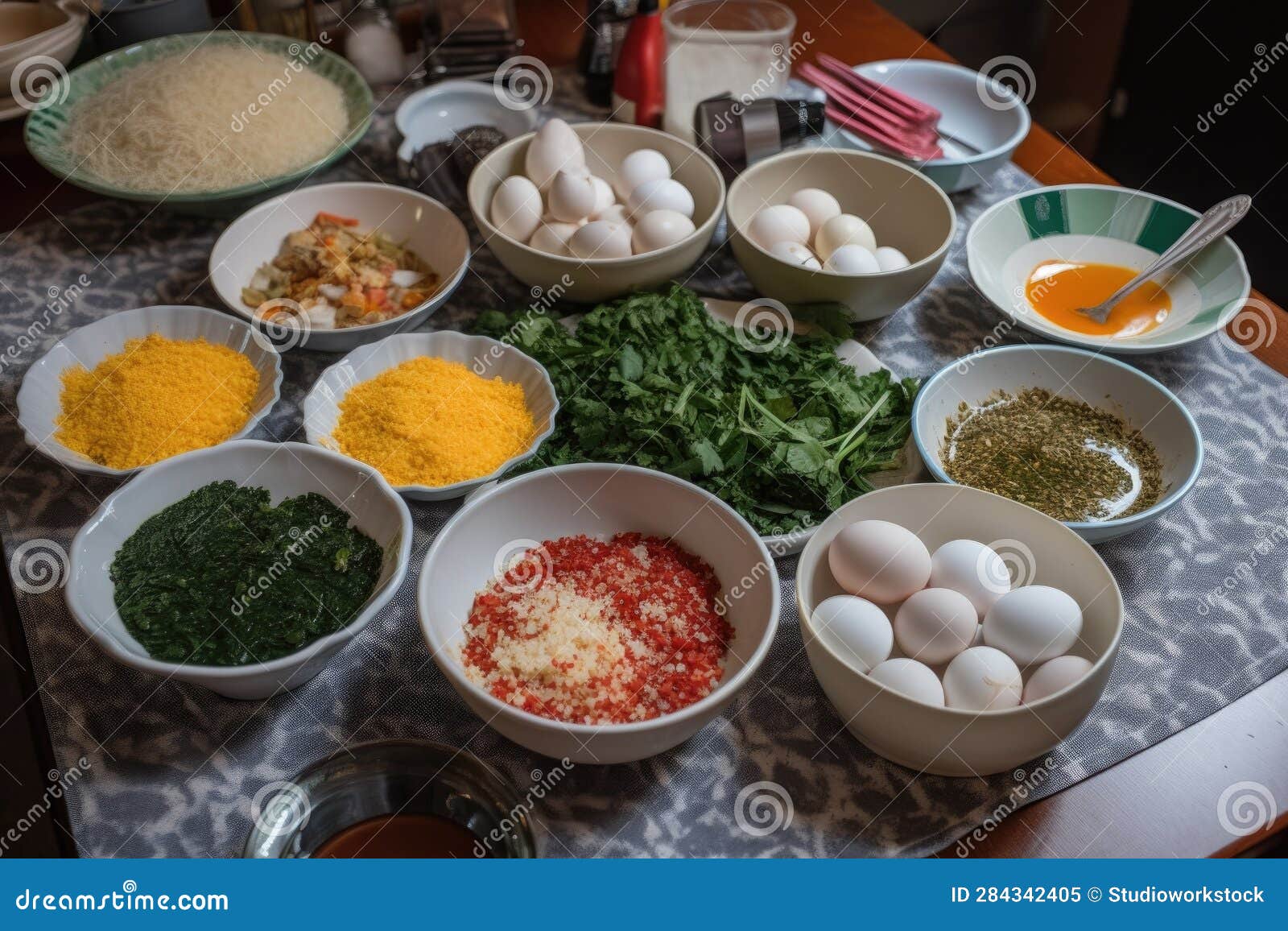 A Plate, with Ingredients for a Recipe by Themselves on Display Stock ...