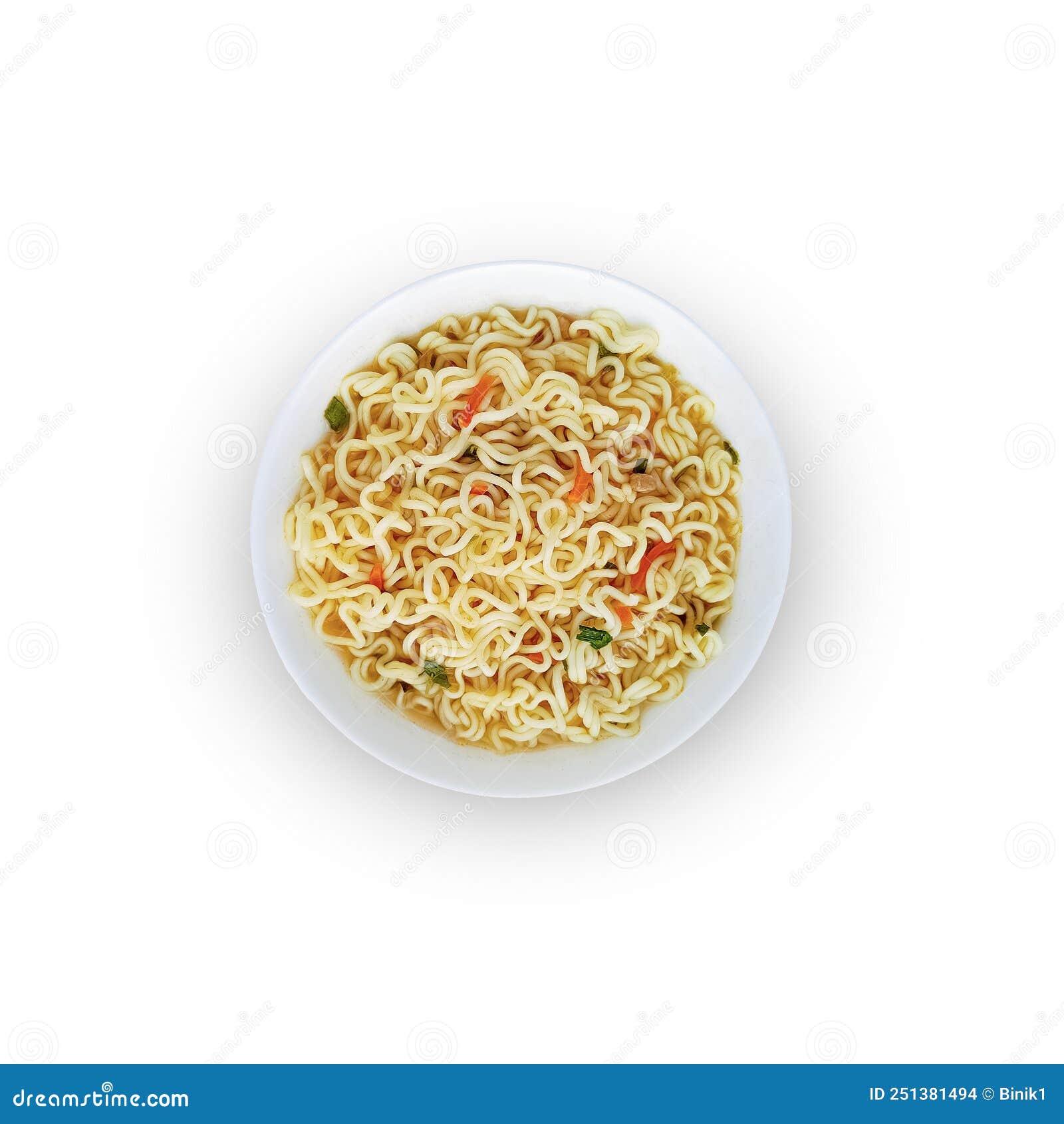 Plate with Instant Noodles. Top View. Stock Photo - Image of dinner ...