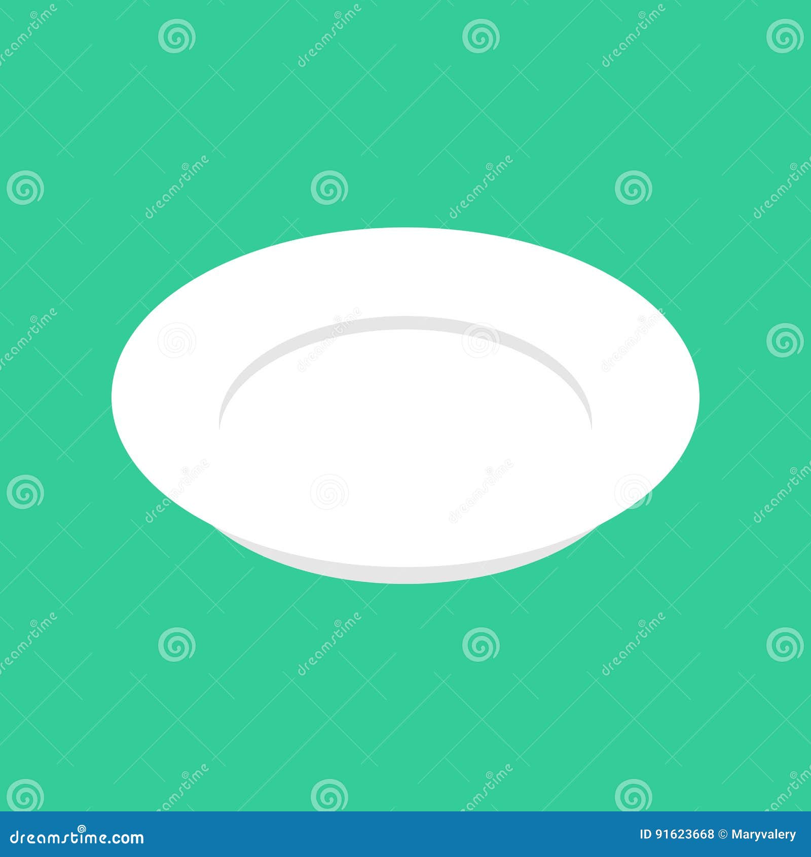 Plate Isolated Isometric. White Empty Dish Stock Vector - Illustration ...