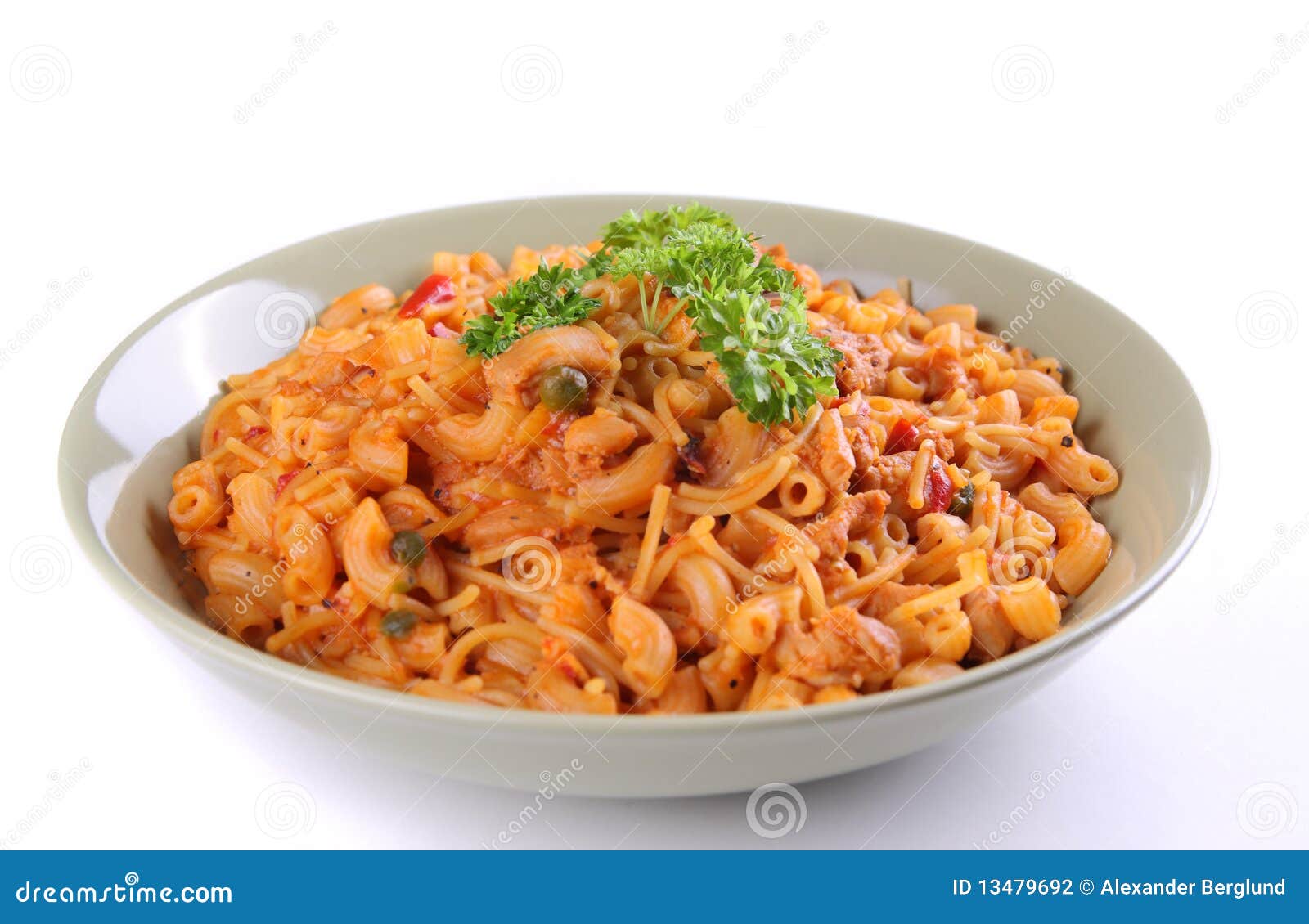 Plate of italian pasta stock photo. Image of orange, green - 13479692