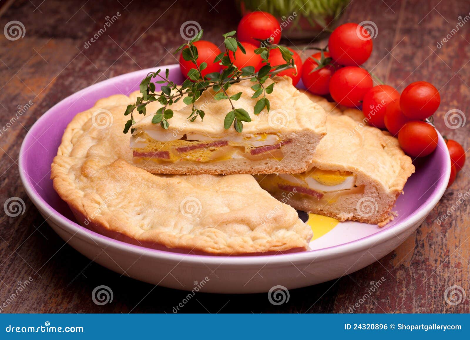 Plate with Italian Stuffed Pie Stock Photo - Image of meal, delicious ...