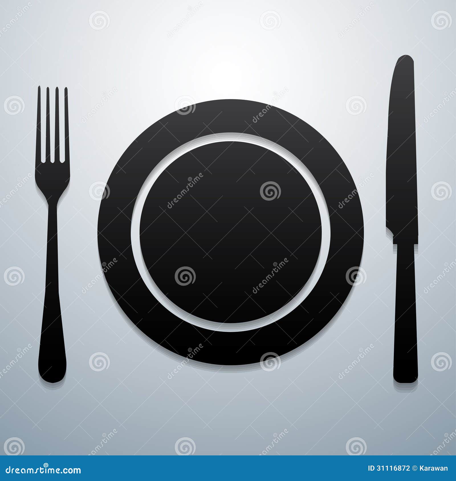 Plate knife and fork stock vector. Illustration of abstract - 31116872
