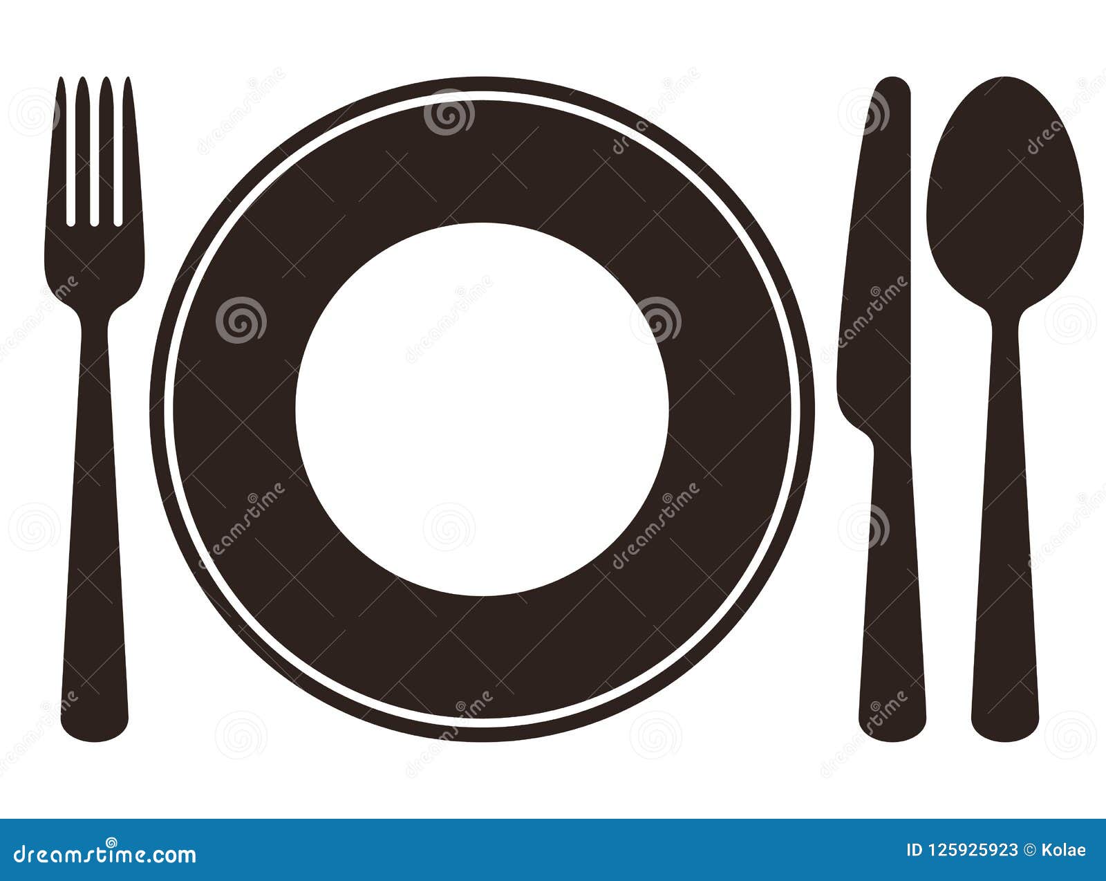 Plate, Knife, Spoon and Fork Stock Vector - Illustration of dinner ... Plate, Knife, Spoon and Fork Stock Vector - Illustration of dinner ...