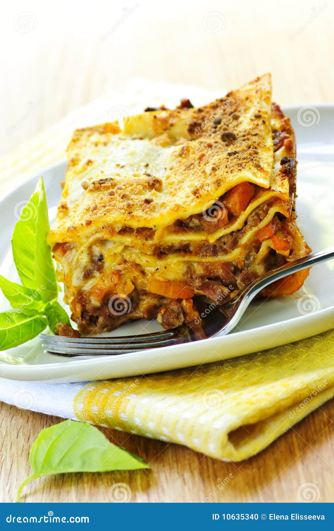 Plate of lasagna stock photo. Image of layered, fresh - 10635340
