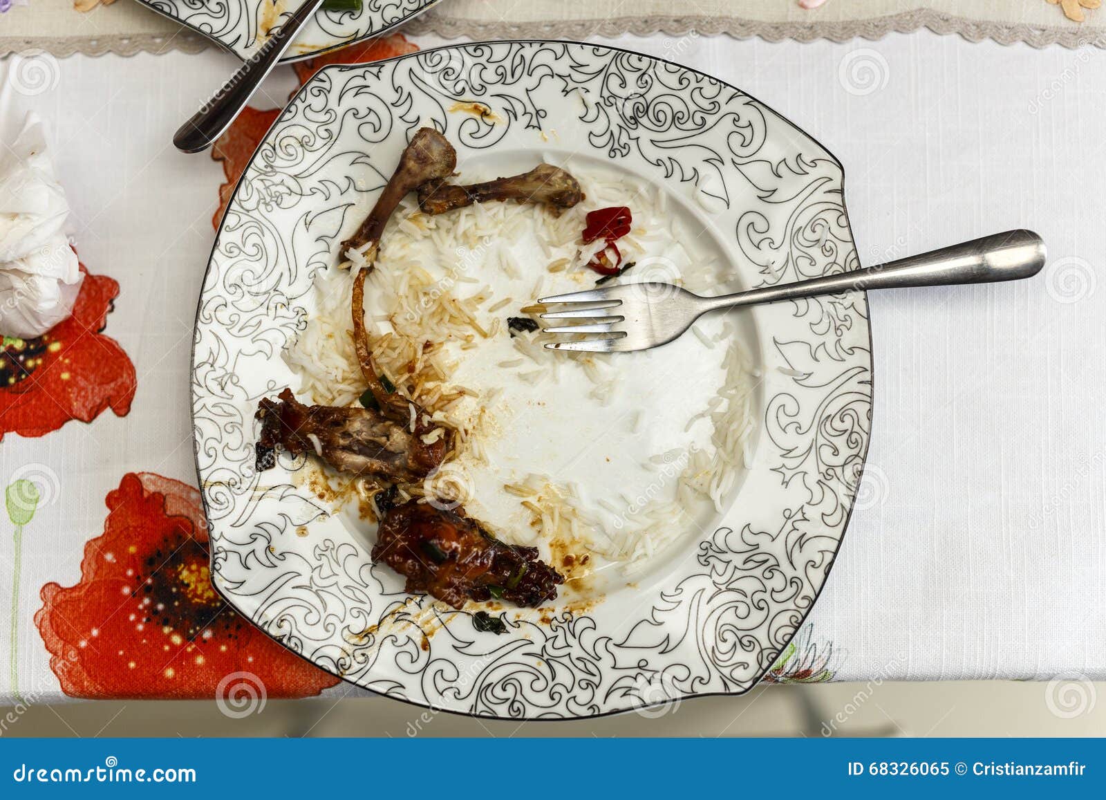 Plate of leftovers stock image. Image of cutlery, cleaning - 68326065