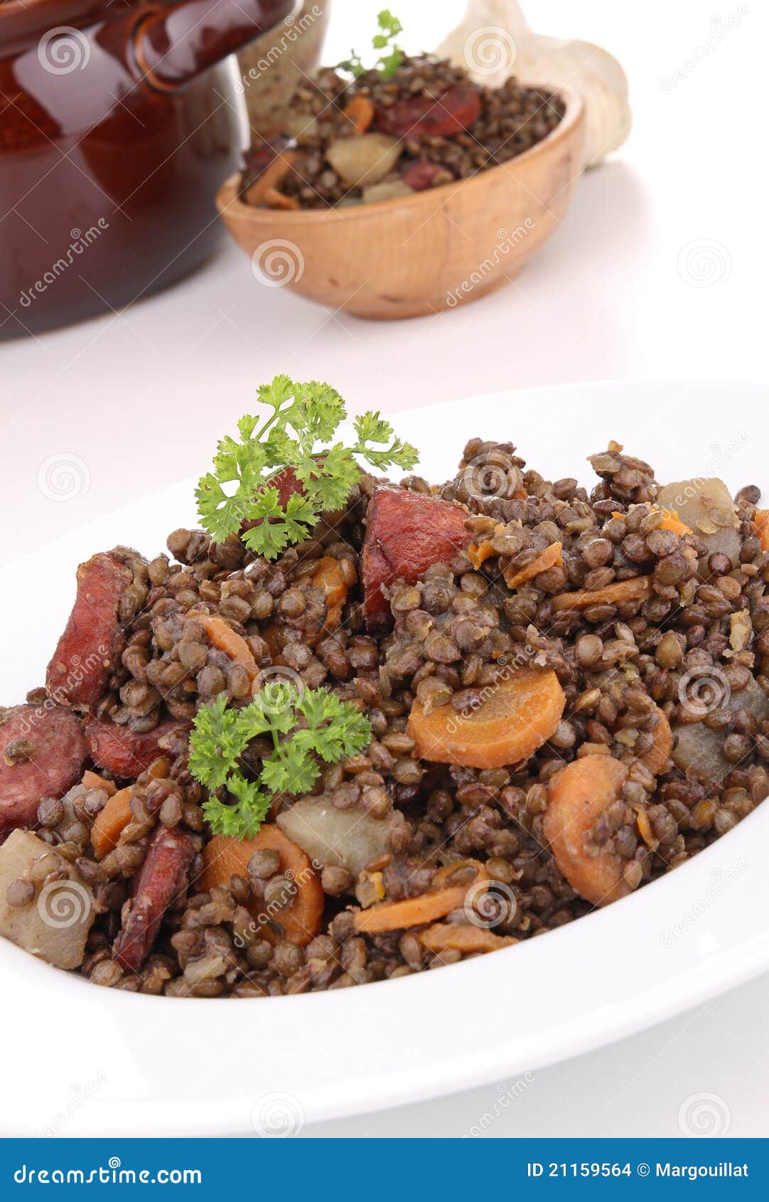 Plate of Lentils and Vegetables Stock Photo - Image of garlic, lentils ...